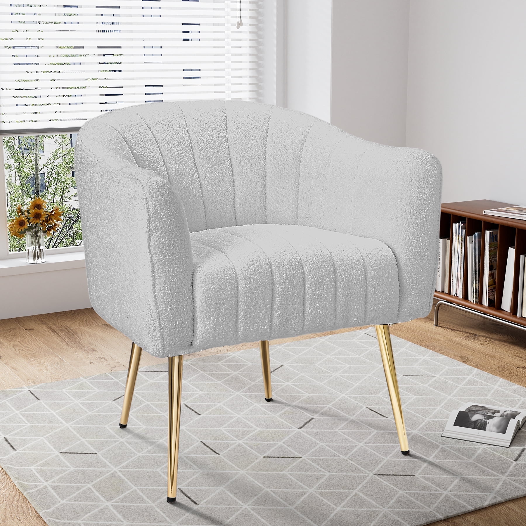 Rophefx Oversized Modern Upholstered Accent Chair with Tufted Back, Mid ...