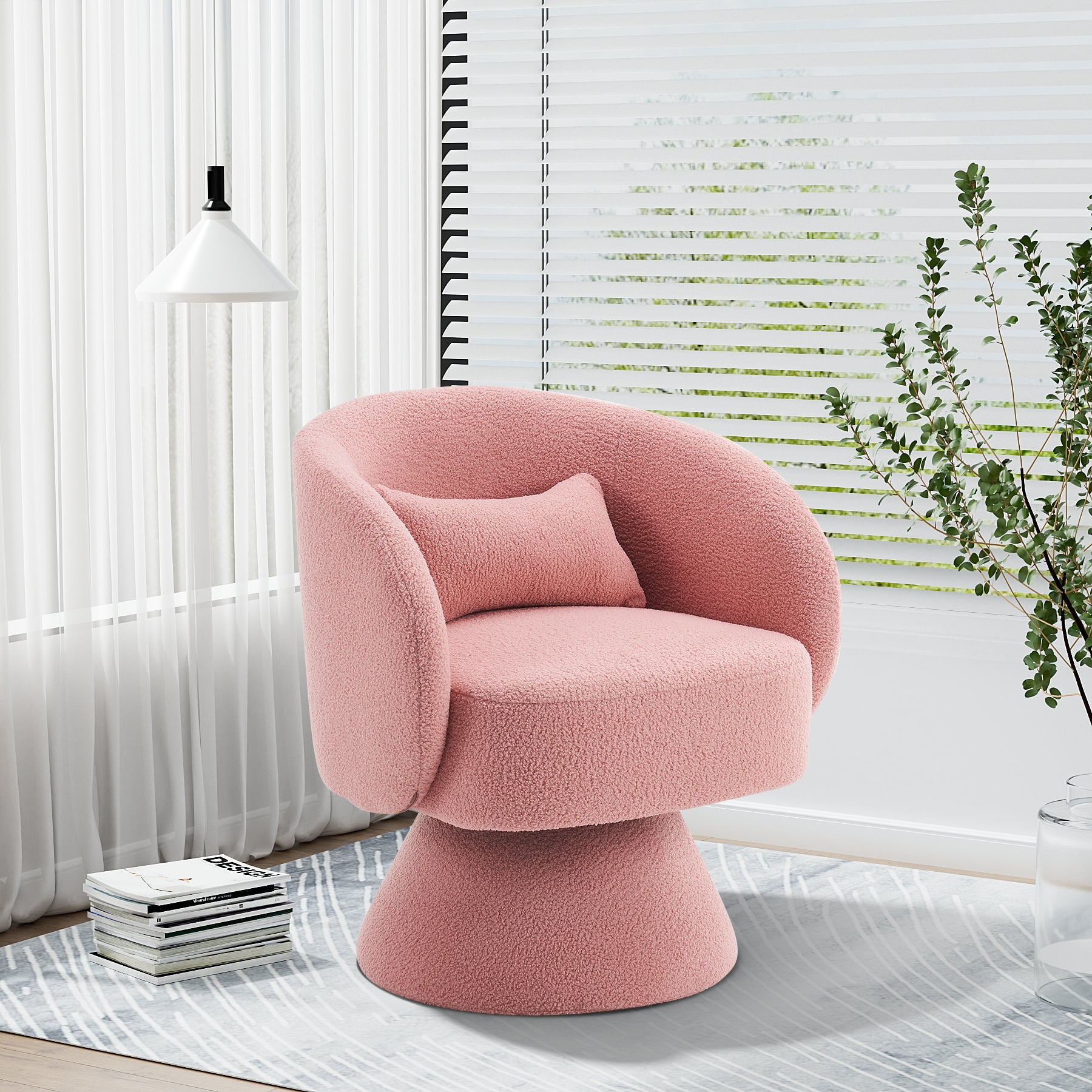 Rophefx Swivel Barrel Chair Accent Chair, 360 Degree Swivel Armchair ...