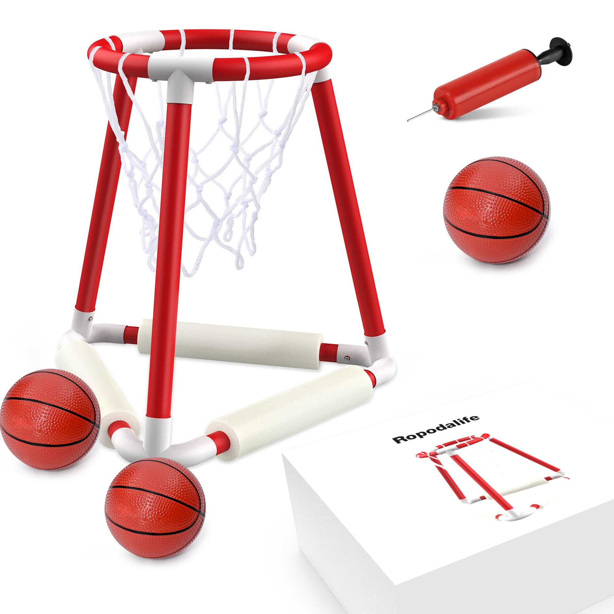 Ropodalife Pool Basketball Hoop, Floating Basketball Hoop for Pool with ...