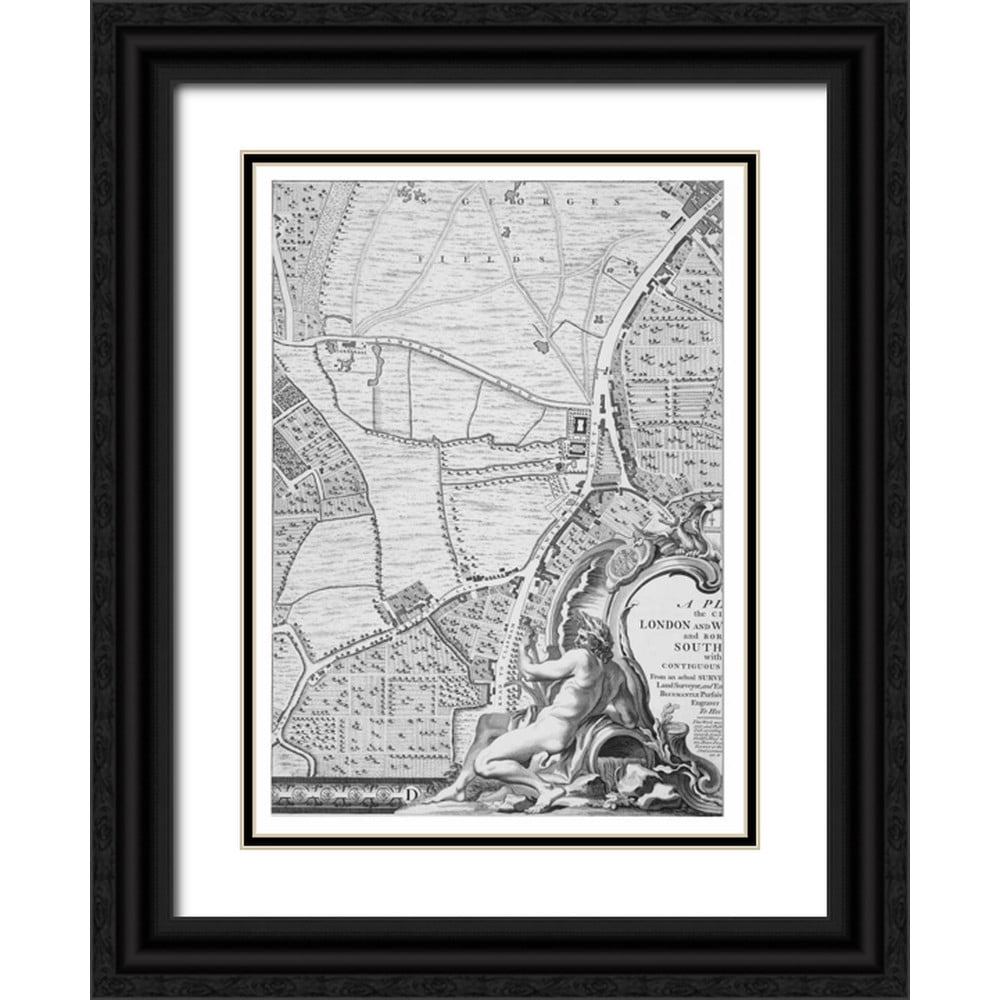 Roque, John 19x24 Black Ornate Wood Framed with Double Matting Museum ...