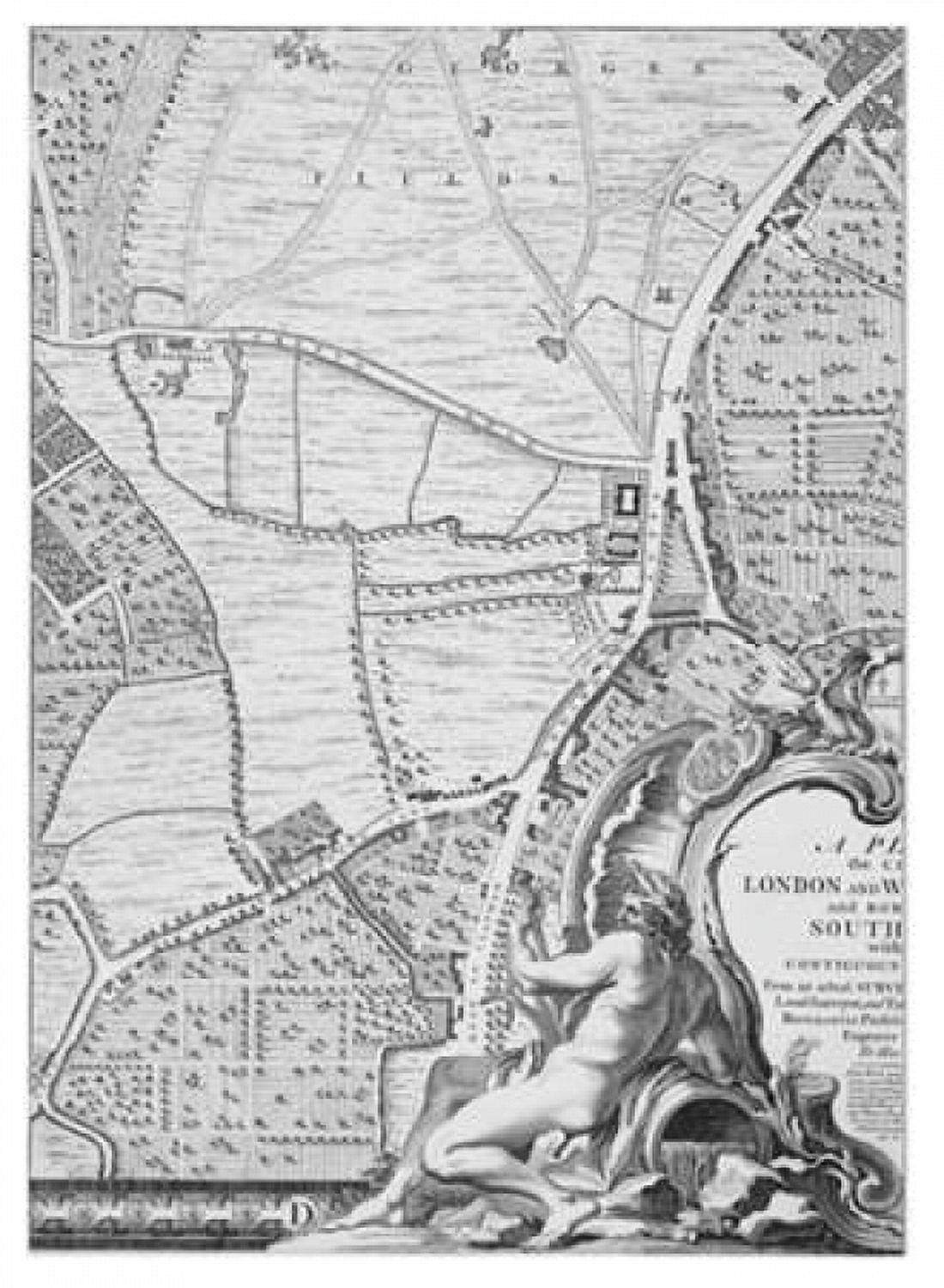 Roque Sectional map of London 1748 Poster Print by John Roque (18 x 24 ...