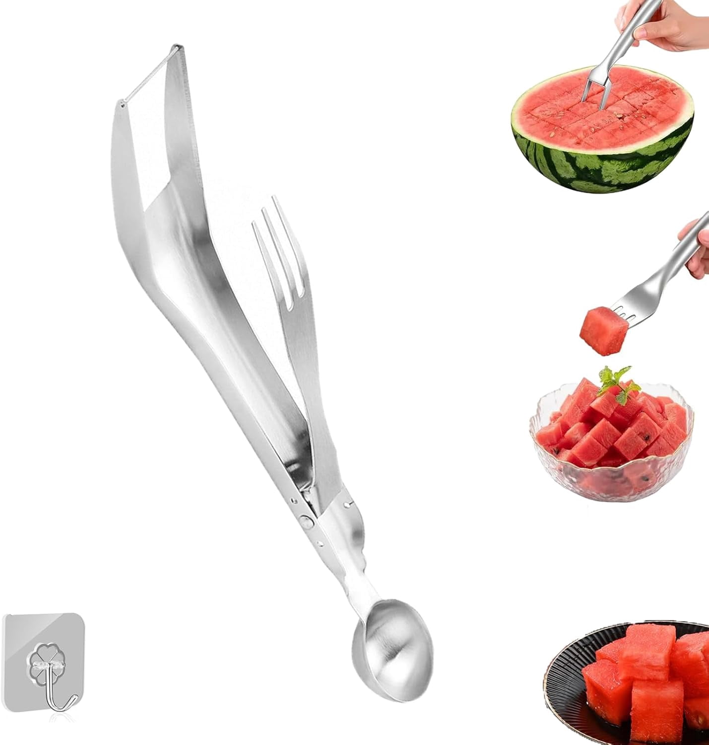 Roquit Watermelon Cutter, Roquin 2025 Dual-Head Watermelon Fork Slicer ...