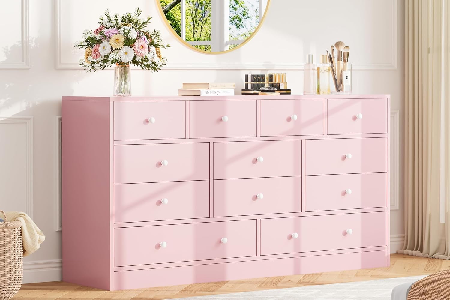 Roromall 12-Drawer Dresser, Wood Dresser with Power Outlet, Wide Chest ...
