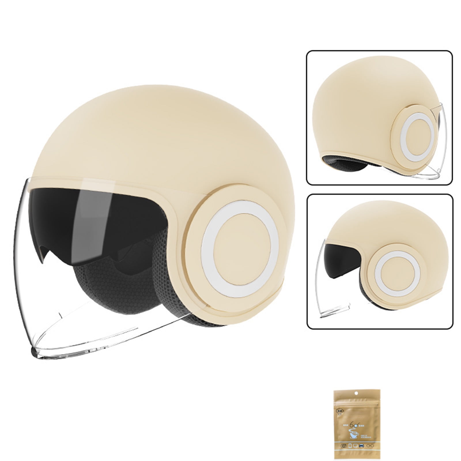 Roromall 3/4 Open Face Helmet Motorcycle Scooter Helmet Dual Lens Sun ...