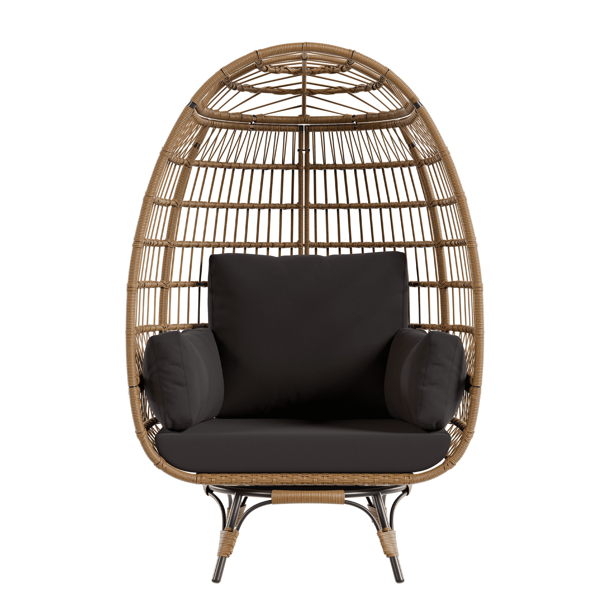 Roromall 360° Swivel Oversize Egg Chair, Patio Rotating Rattan Egg ...