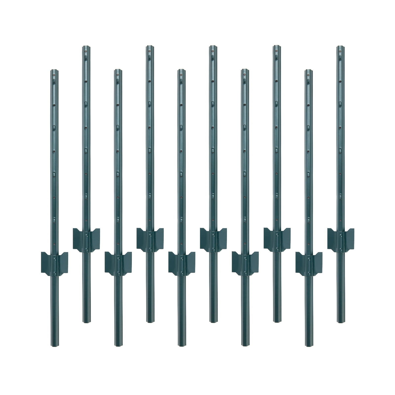 Roromall 3FT Fence Post Set of 10, Metal Garden Fence Stakes with U ...
