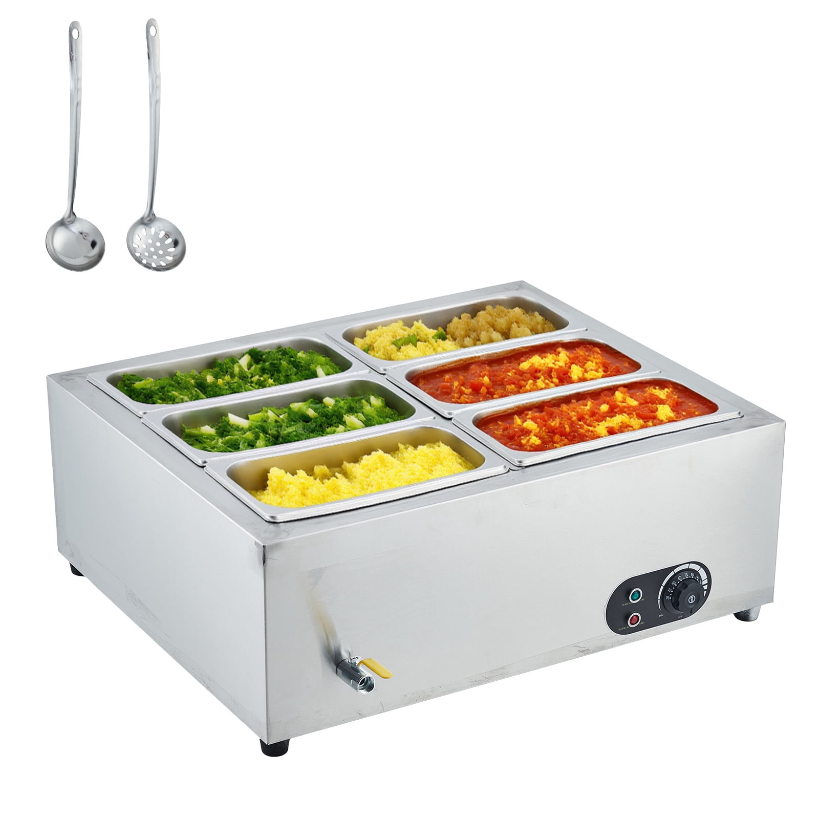 Roromall 48 QT Commercial Food Warmer Stainless Steel 1500W Electric ...