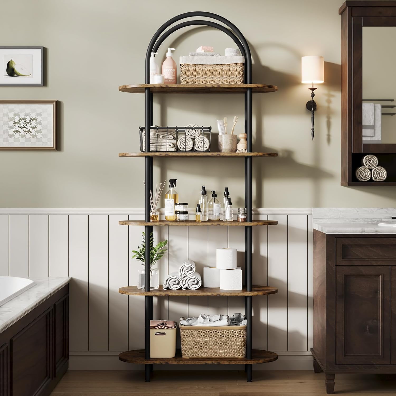 Roromall 5 Tier Bookshelf Tall Display Racks Bookshelves Freestanding ...