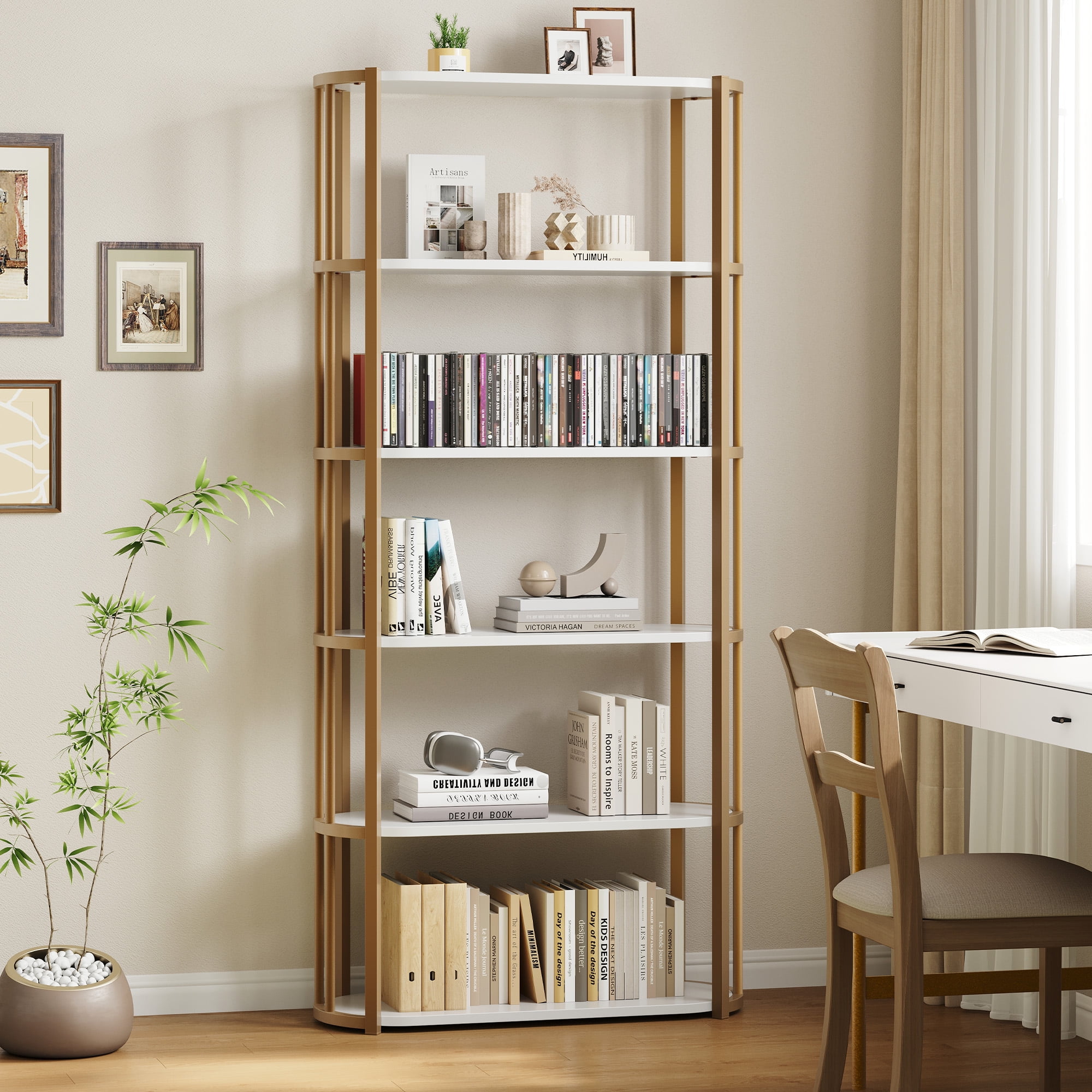Roromall 6 Tier Book Shelf, Storage Organizer Bookshelf, Industrial ...