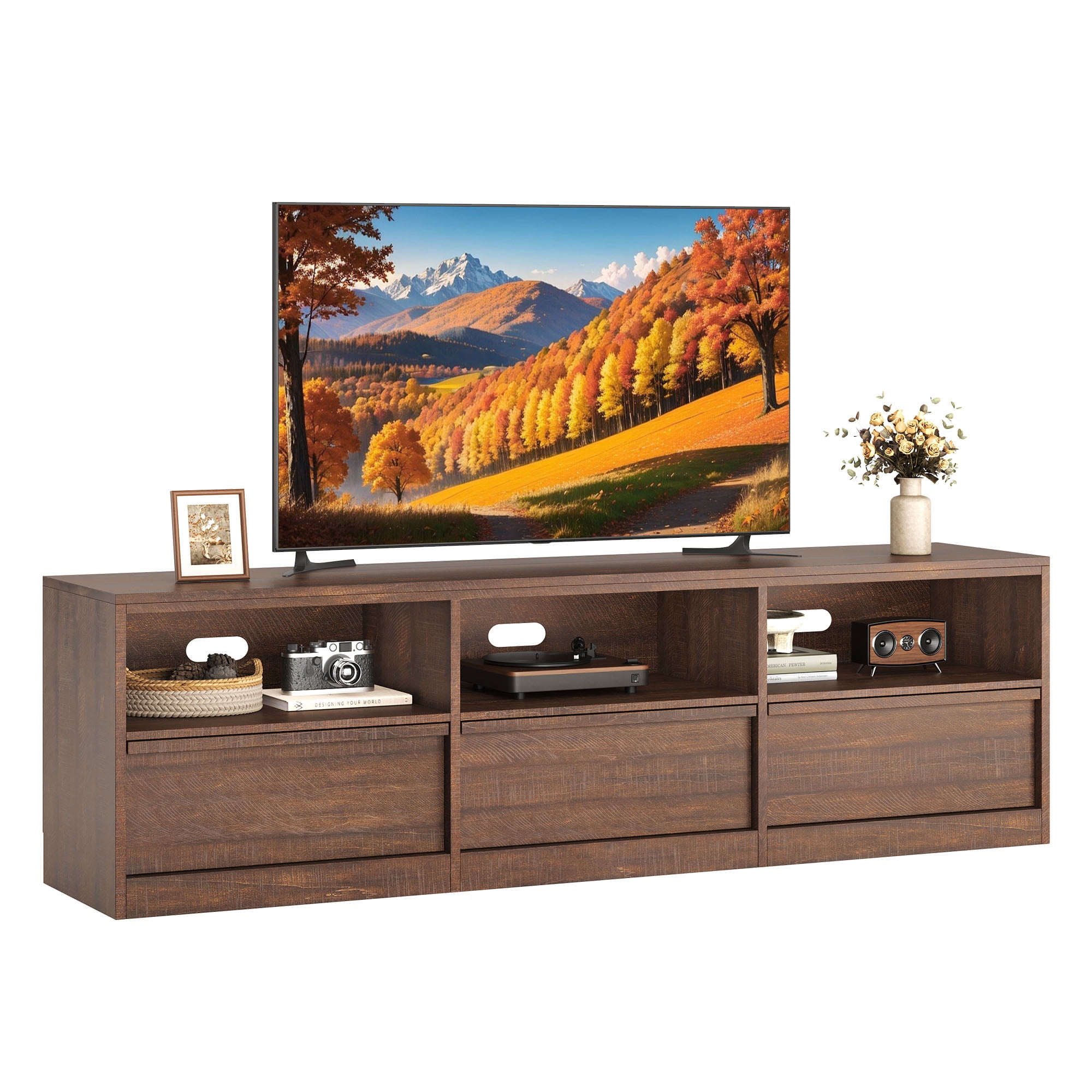 Roromall 70 inch Modern TV Stand for TVs up to 85", Mid Century ...