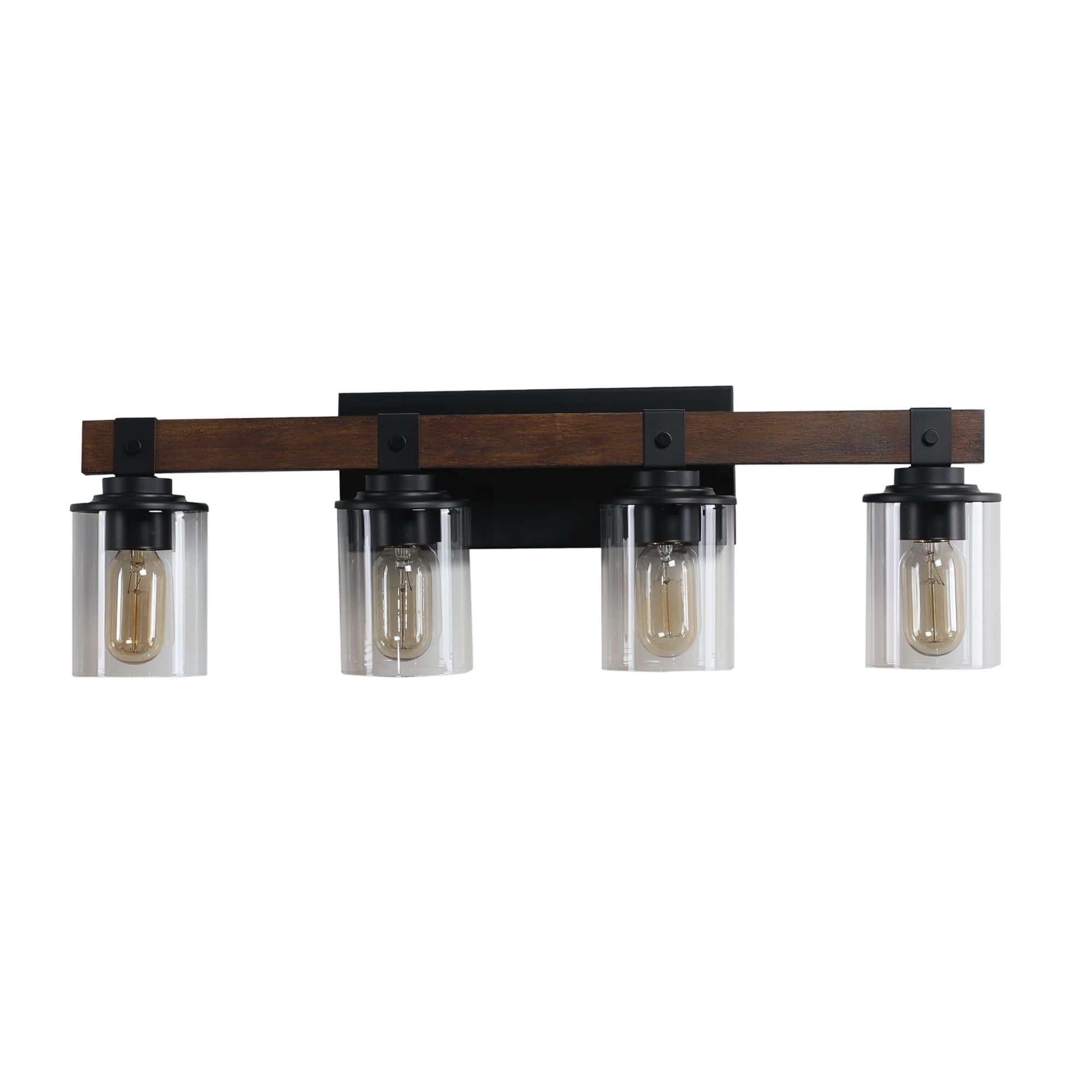 Roromall Bathroom Vanity Lights 4 Light Wooden Rustic Style Lights with ...