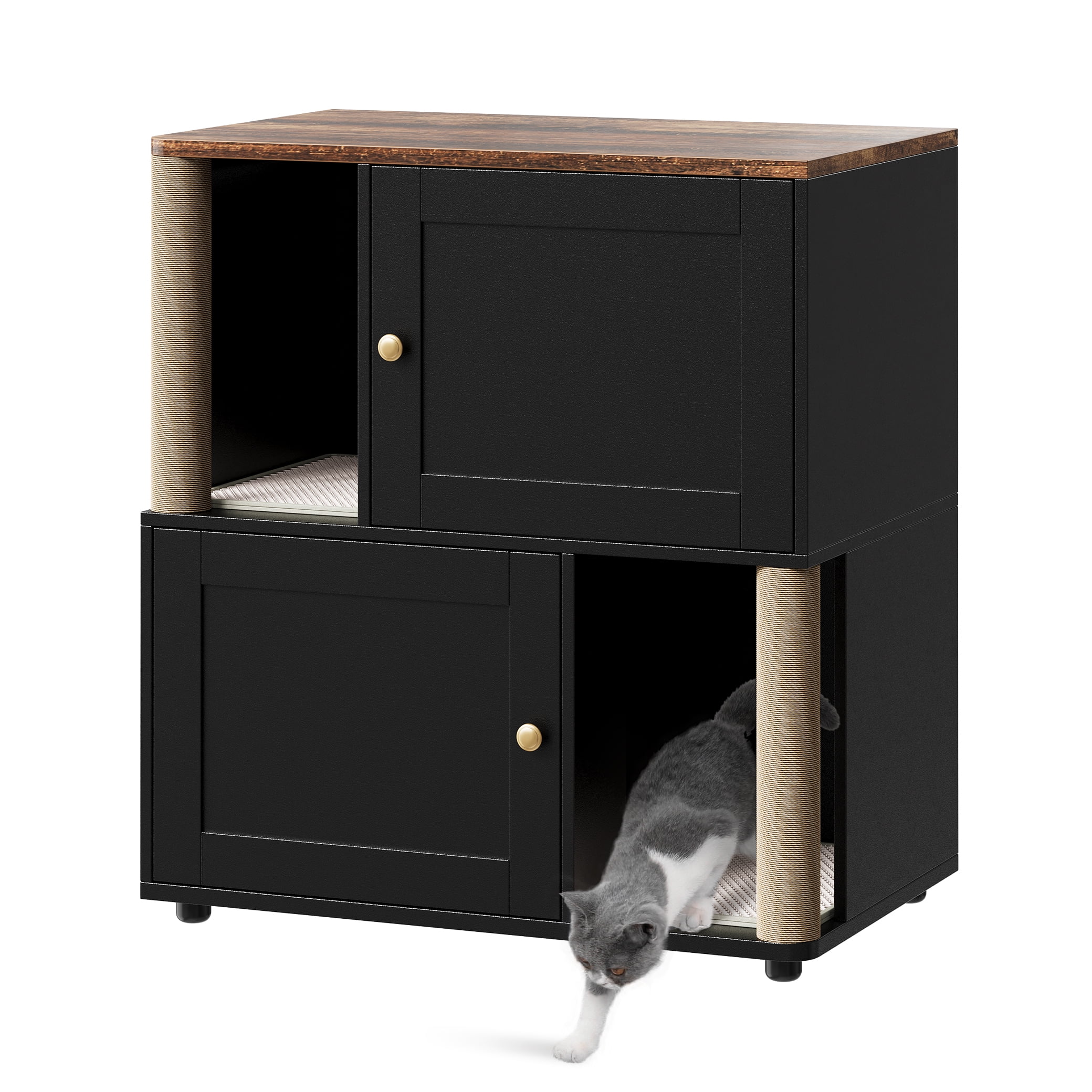 Roromall Cat Litter Box Enclosure Furniture, Hidden Litter Box, Modern ...