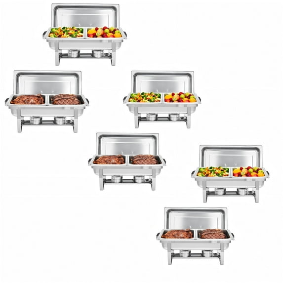 Roromall Chafing Dishes for Buffet Set of 6, 8Qt Buffet Servers and ...