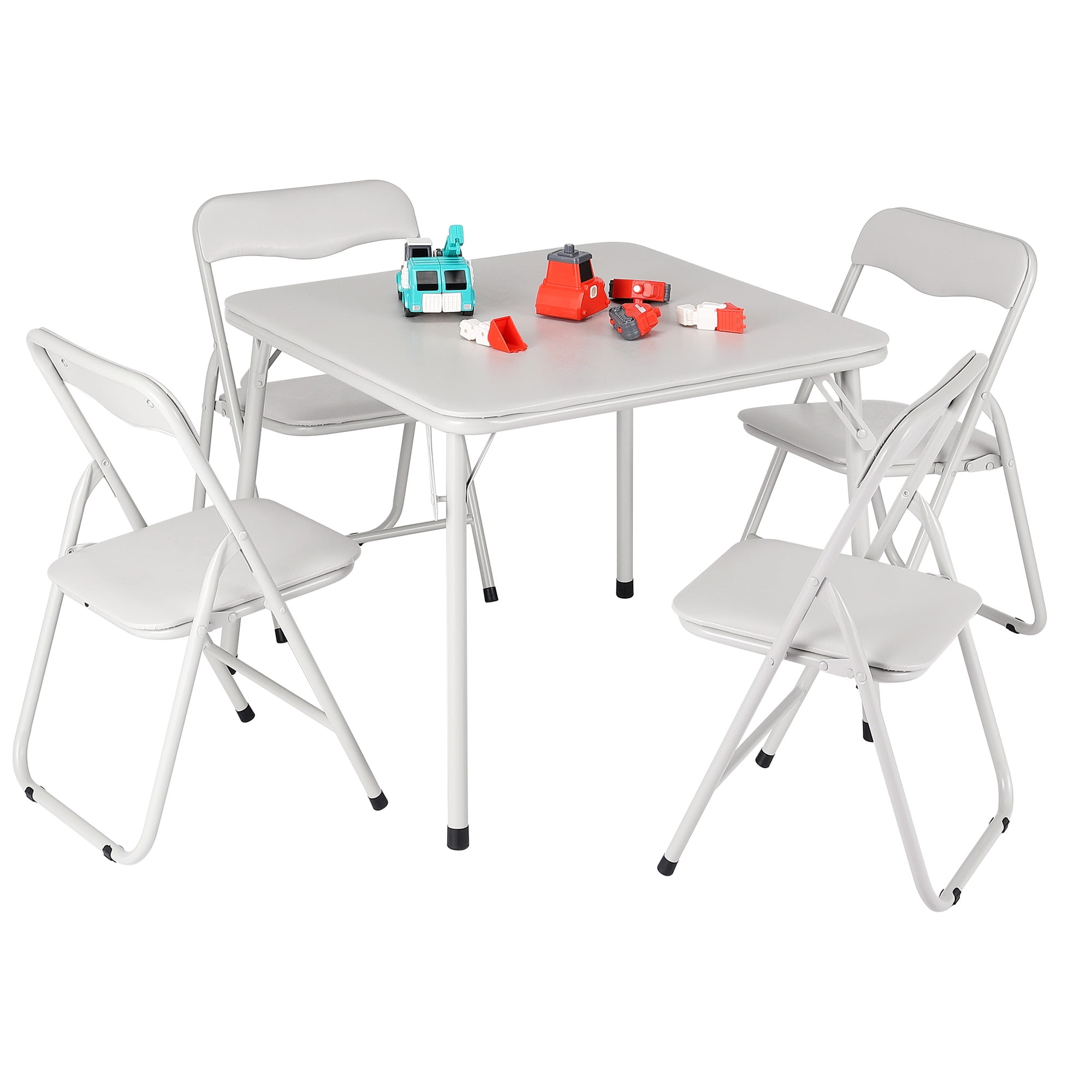 Roromall Folding Card Table and Chair Set of 5, Upholstered Folding ...