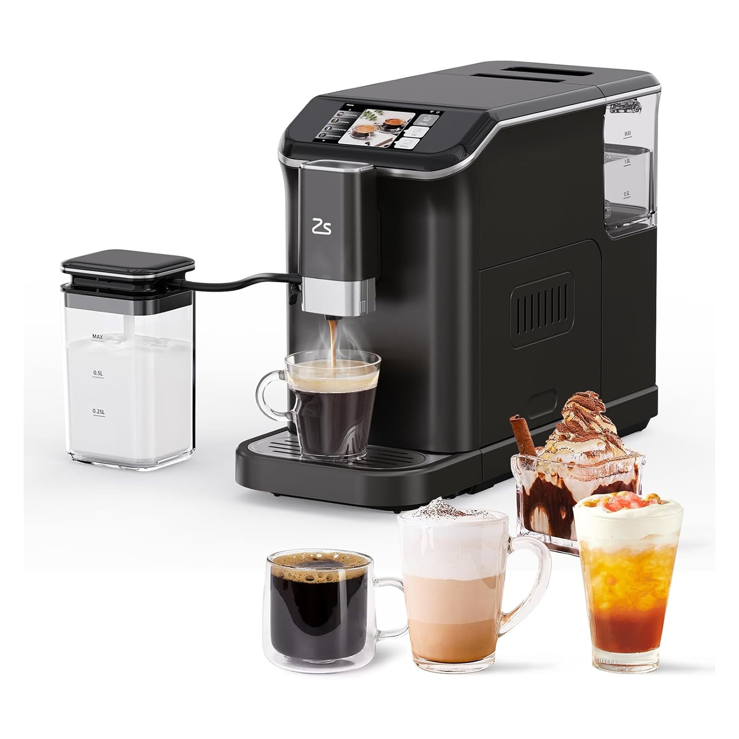 Roromall Fully Automatic Espresso Machine, 20 Bar Cappuccino Latte ...