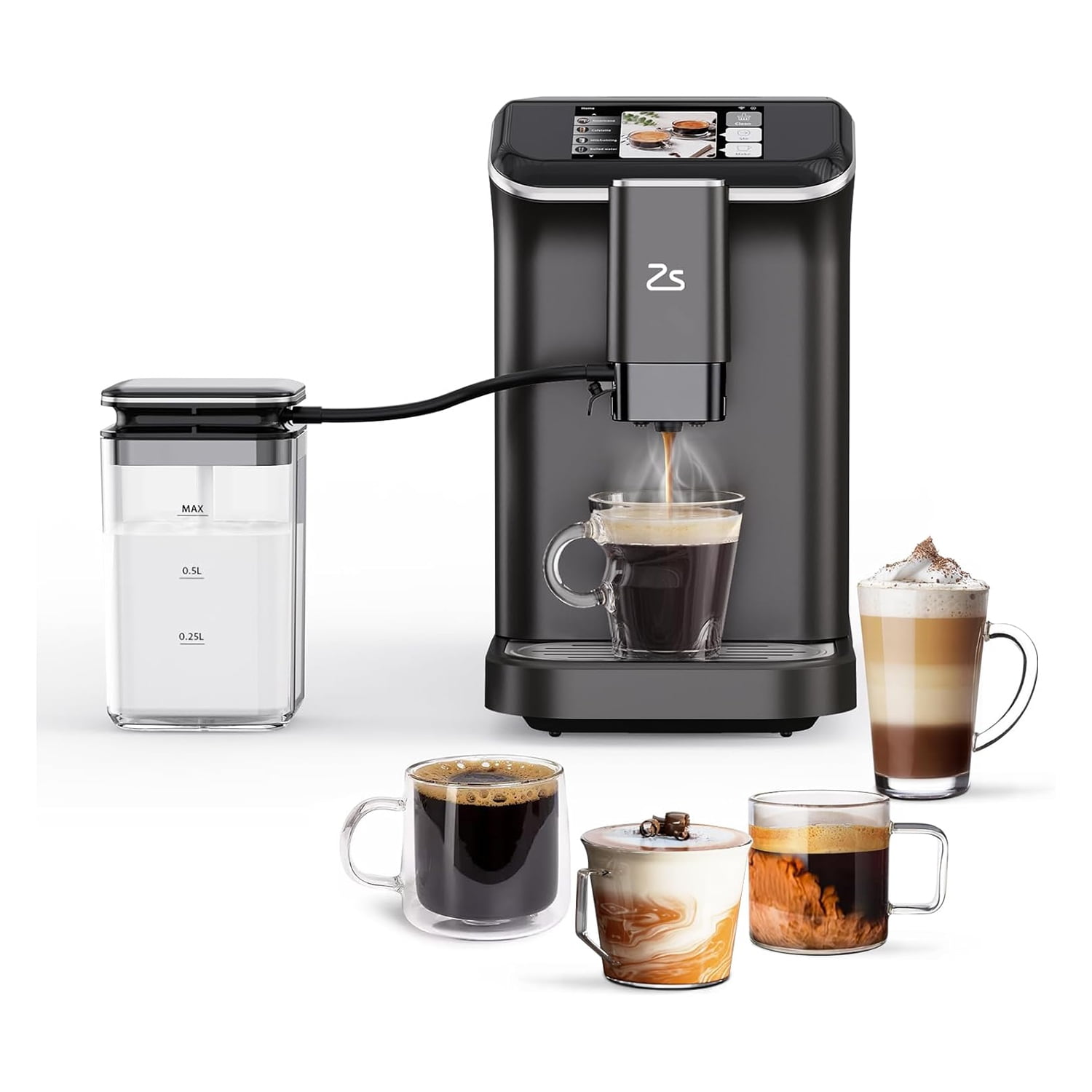 Roromall Fully Automatic Espresso Machine, 20 Bar Cappuccino Latte ...