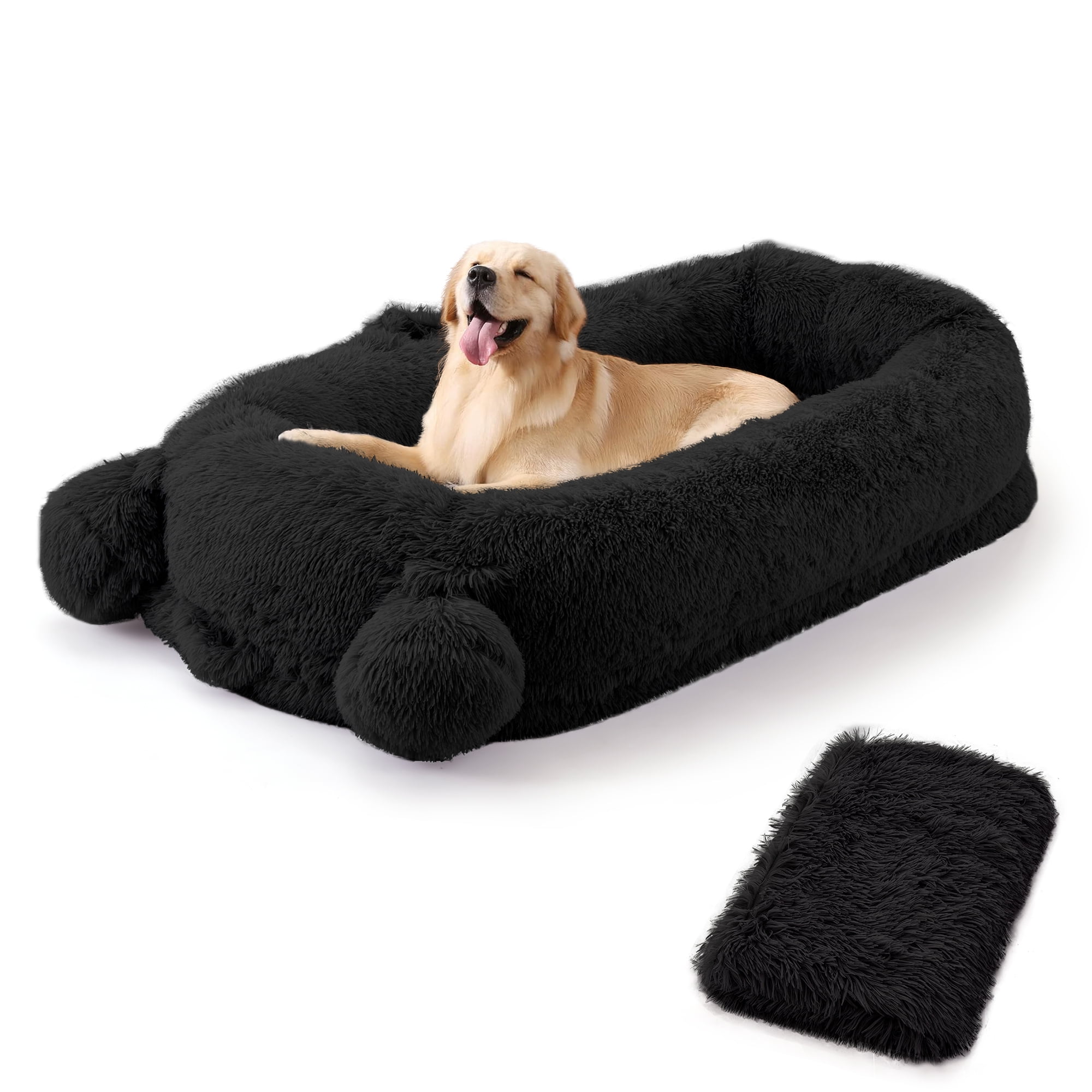 Roromall Human Dog Bed, 71''x45''x12'' Human Size Dog Bed with Blanket ...