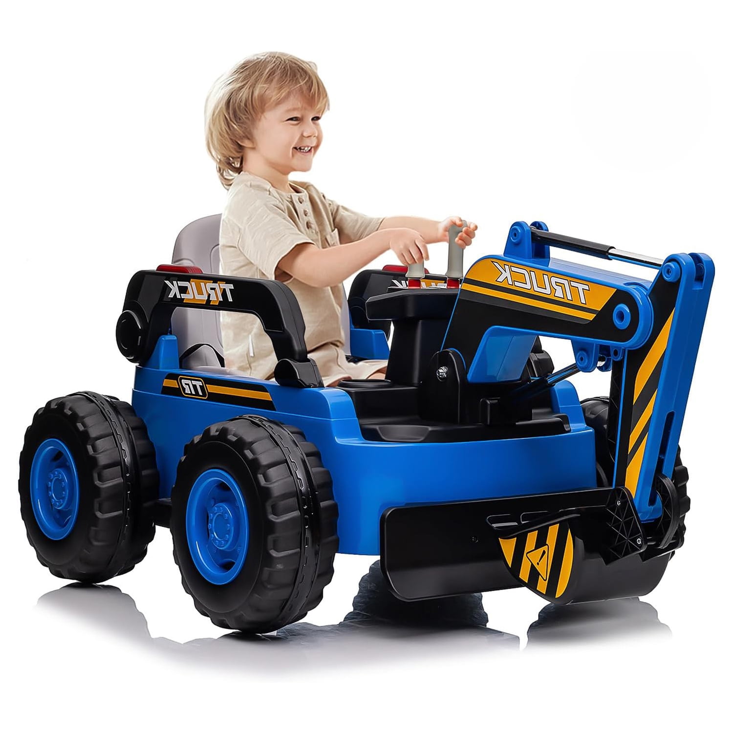 Roromall Kids Ride on Excavator, 12V 10AH Electric Toy Excavator, 4WD ...