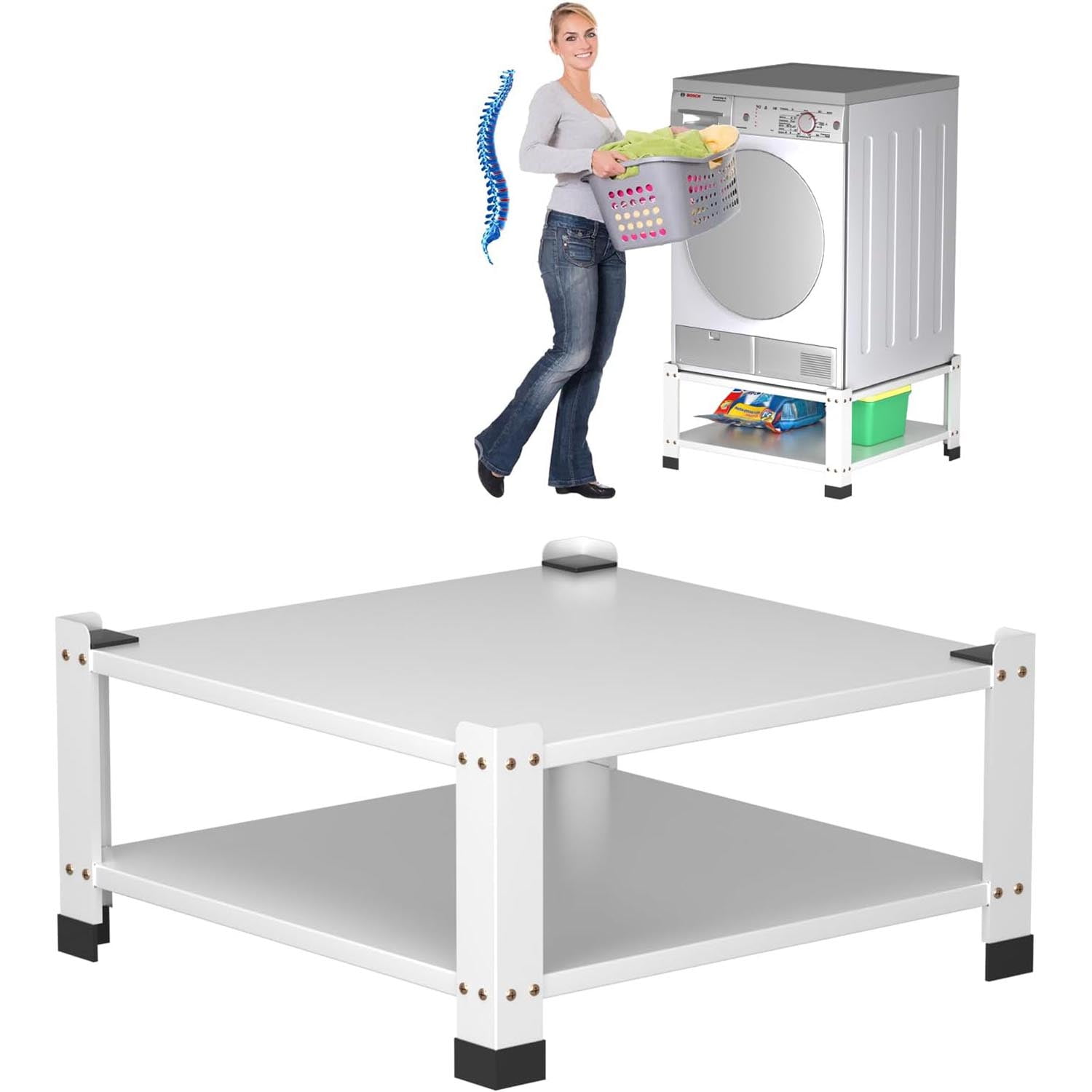 Roromall Laundry Pedestal, Heavy Duty Steel Washer & Dryer Stand ...
