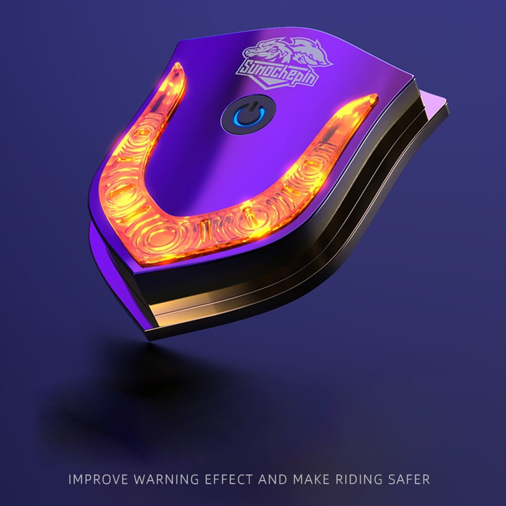 Roromall Motorcycle Helmet Light USB Wireless Smart Warning Safety Lamp ...