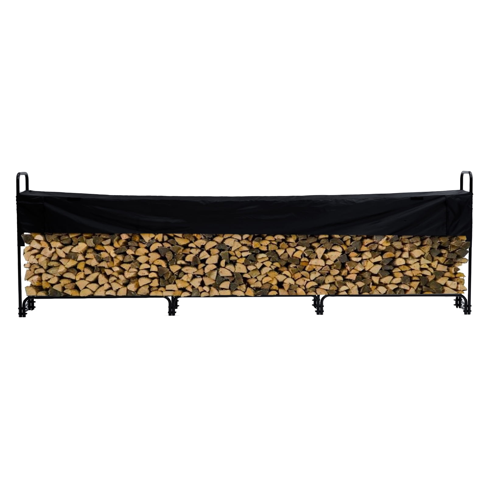 Roromall Outdoor Firewood Rack with Cover, Heavy Duty Firewood Holder ...