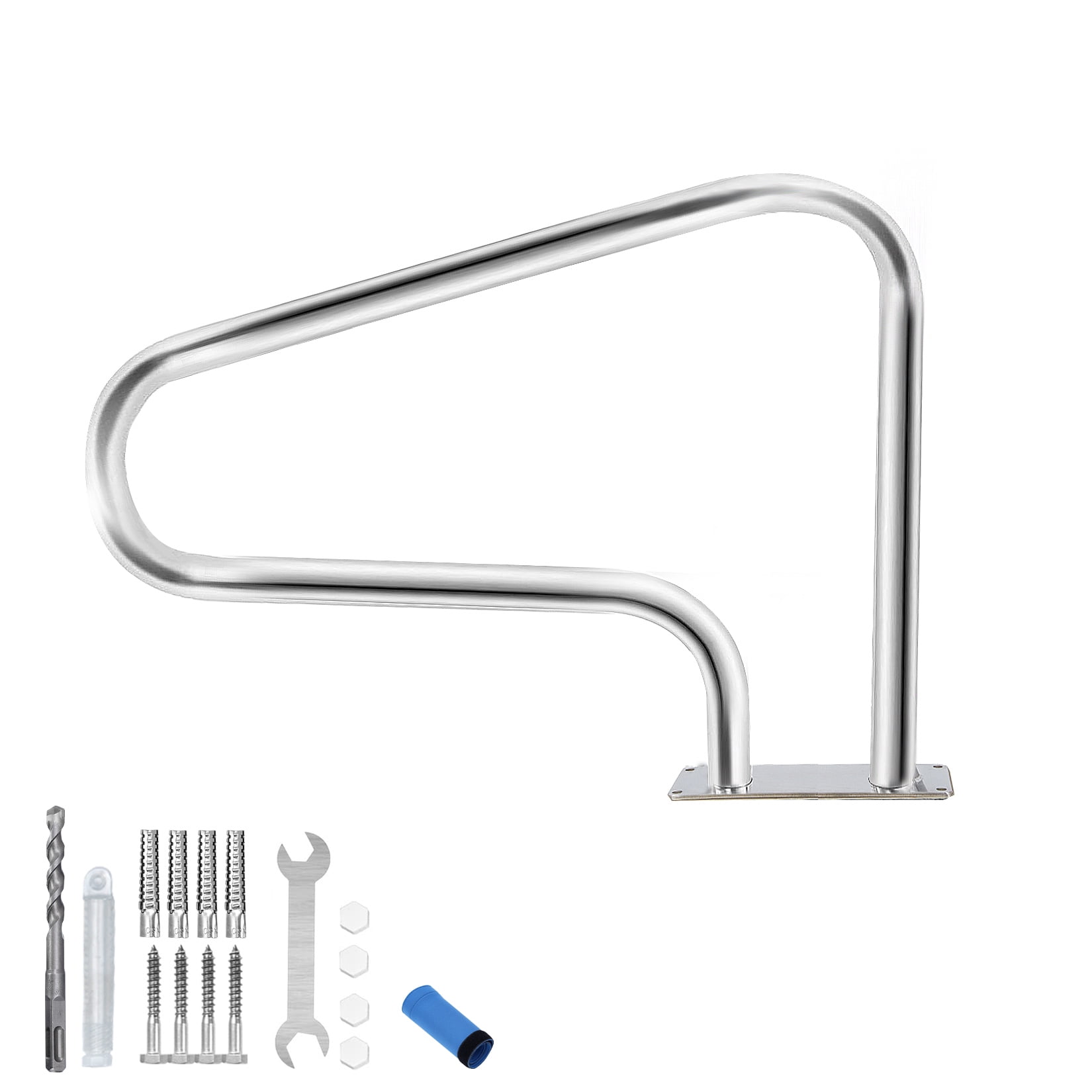 Roromall Pool Handrail, Swimming Pool Stair Rails, 304 Stainless Steel ...