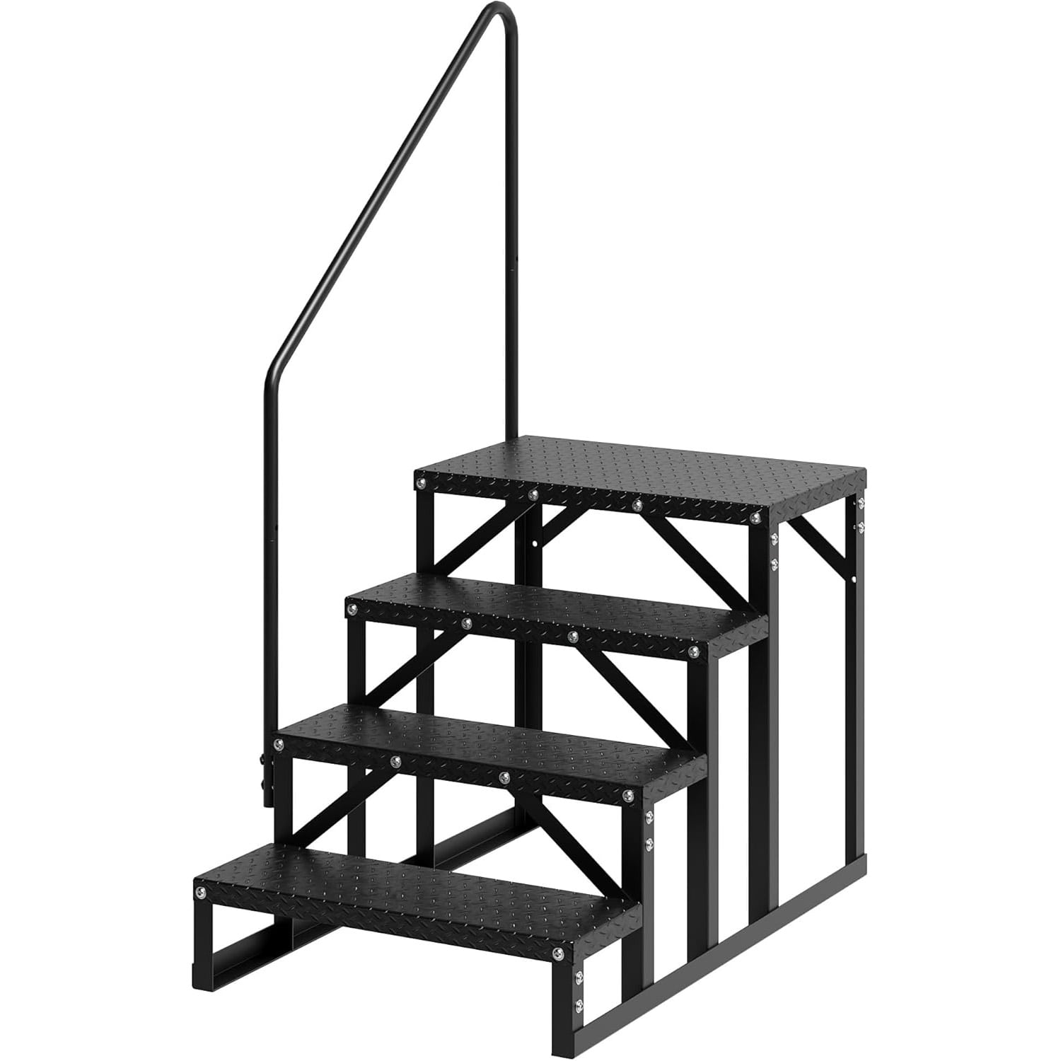 Roromall RV Steps with Handrails, 2/3/4/5-Step Anti-Slip Step Ladder ...