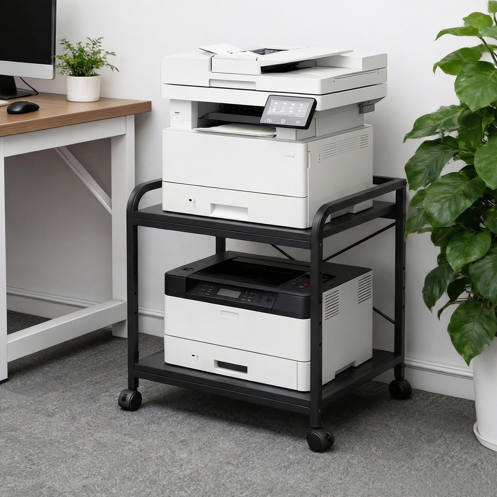 Roromall Under Desk Printer Stand, 20" Printer Table with Height ...
