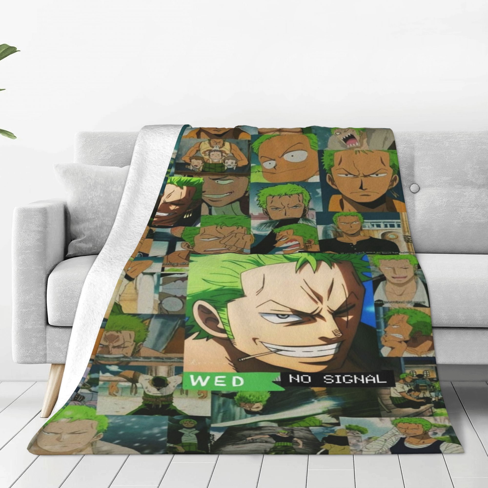 Roronoa Zoro Anime Blanket Seaman Outdoor Beach Straw Hat Blanket Thief ...