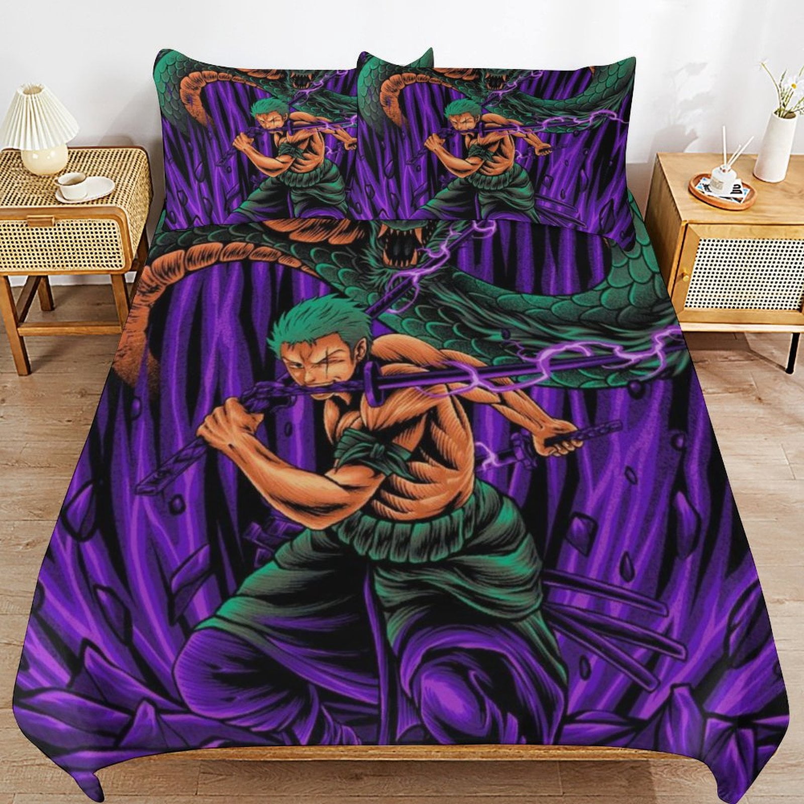 Roronoa Zoro Bed Duvet Cover Microfiber Bedding Sets 3D Printed ...