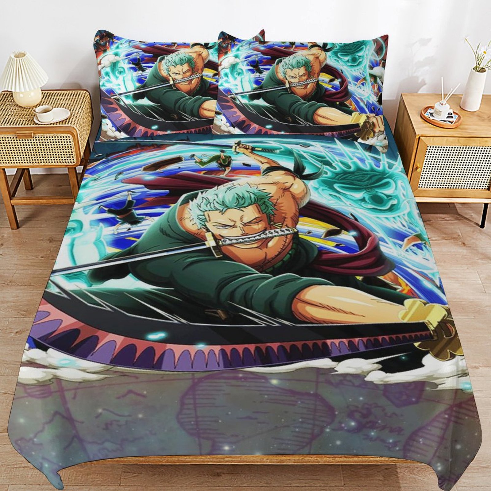 Roronoa Zoro Bed Duvet Cover Microfiber Bedding Sets 3D Printed ...