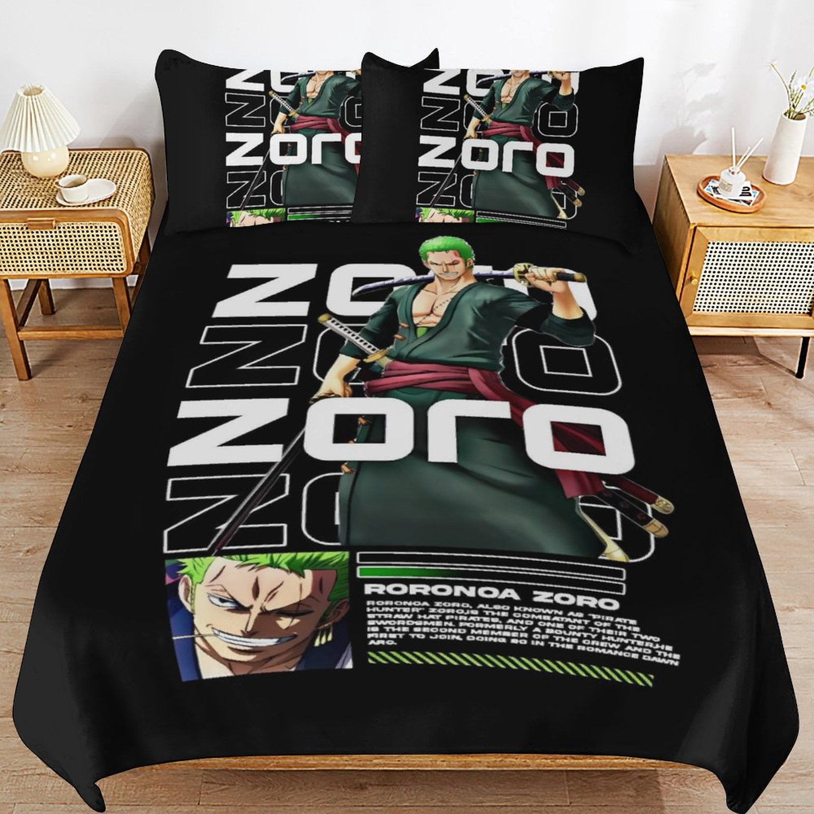 Roronoa Zoro Bed Duvet Cover Microfiber Bedding Sets 3D Printed ...