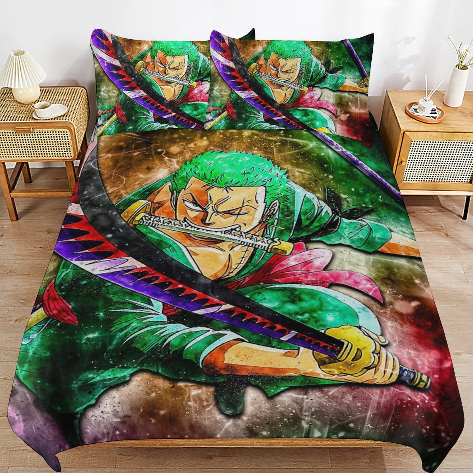 Roronoa Zoro Bed Duvet Cover Microfiber Bedding Sets 3D Printed ...