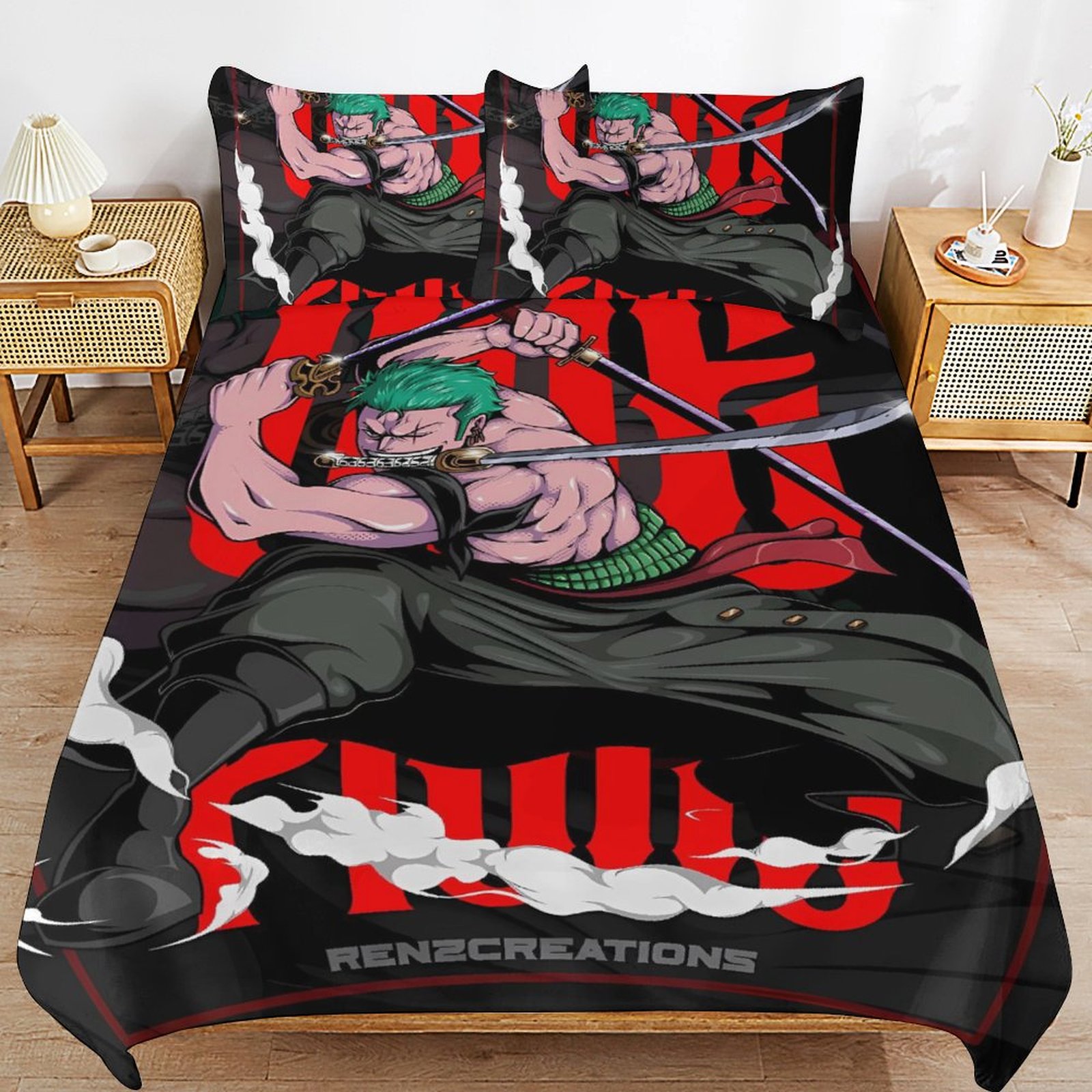 Roronoa Zoro Bed Duvet Cover Microfiber Bedding Sets 3D Printed ...