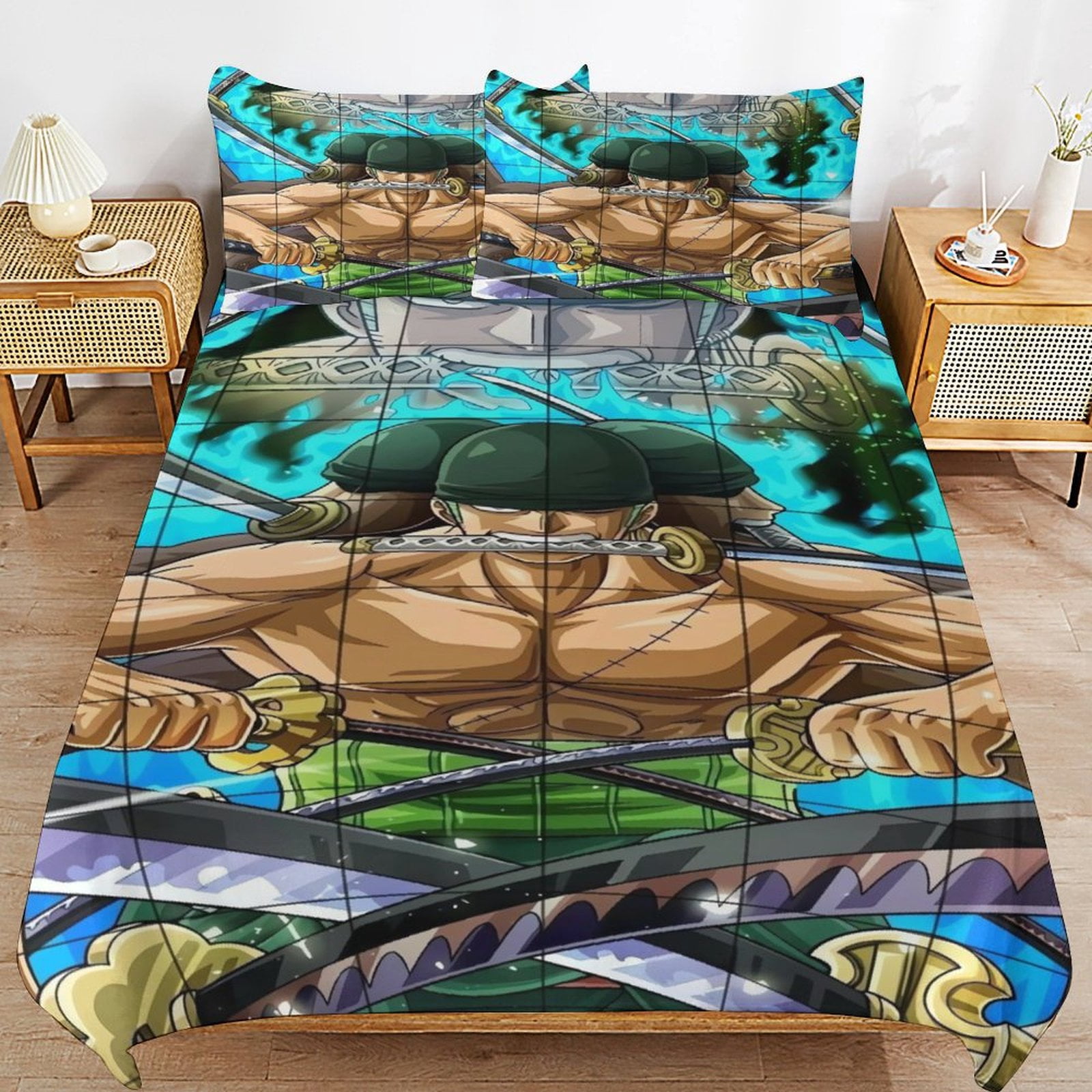Roronoa Zoro Bed Duvet Cover Microfiber Bedding Sets 3D Printed ...