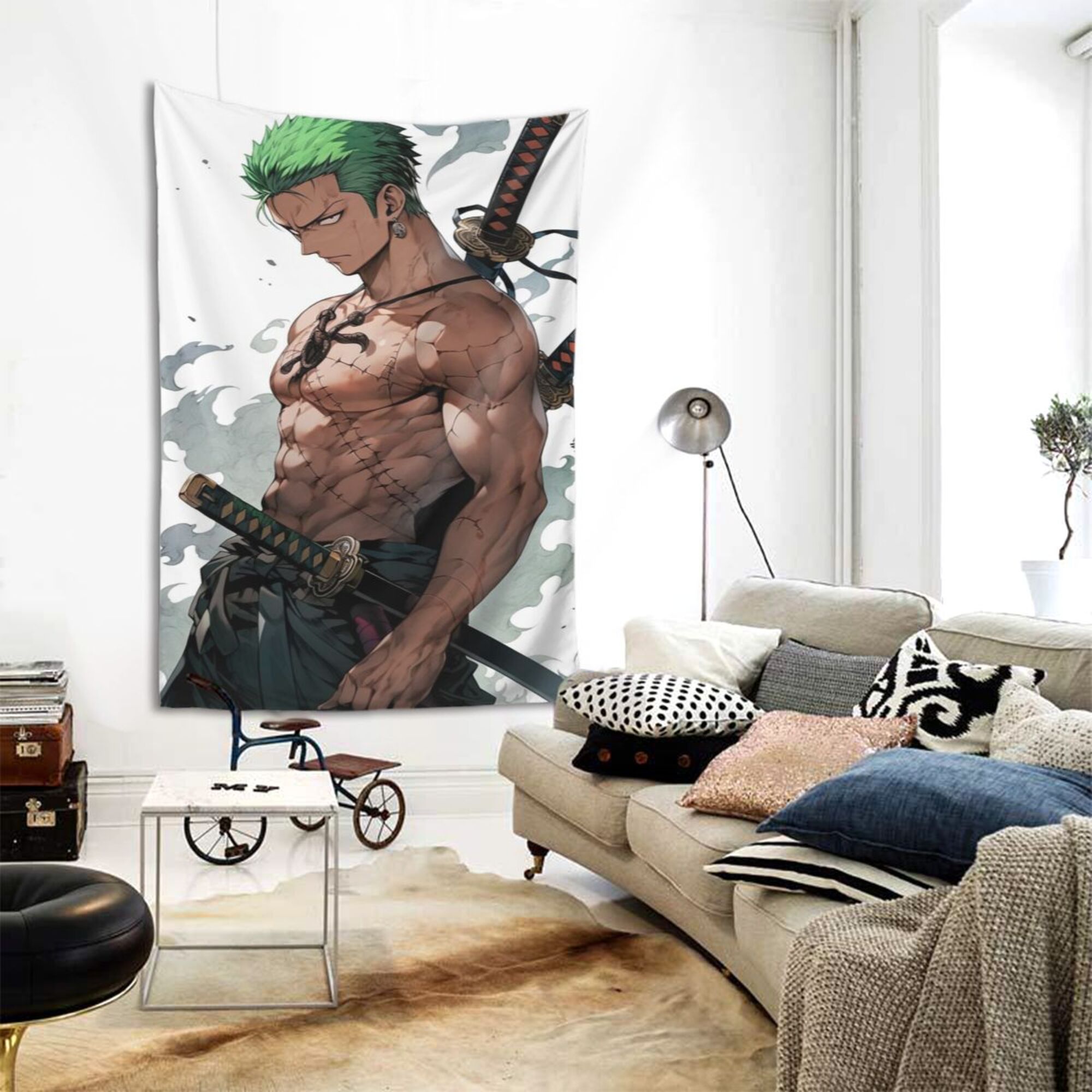 Roronoa Zoro Cartoon Tapestry Large Wall Art Tapestries Background ...