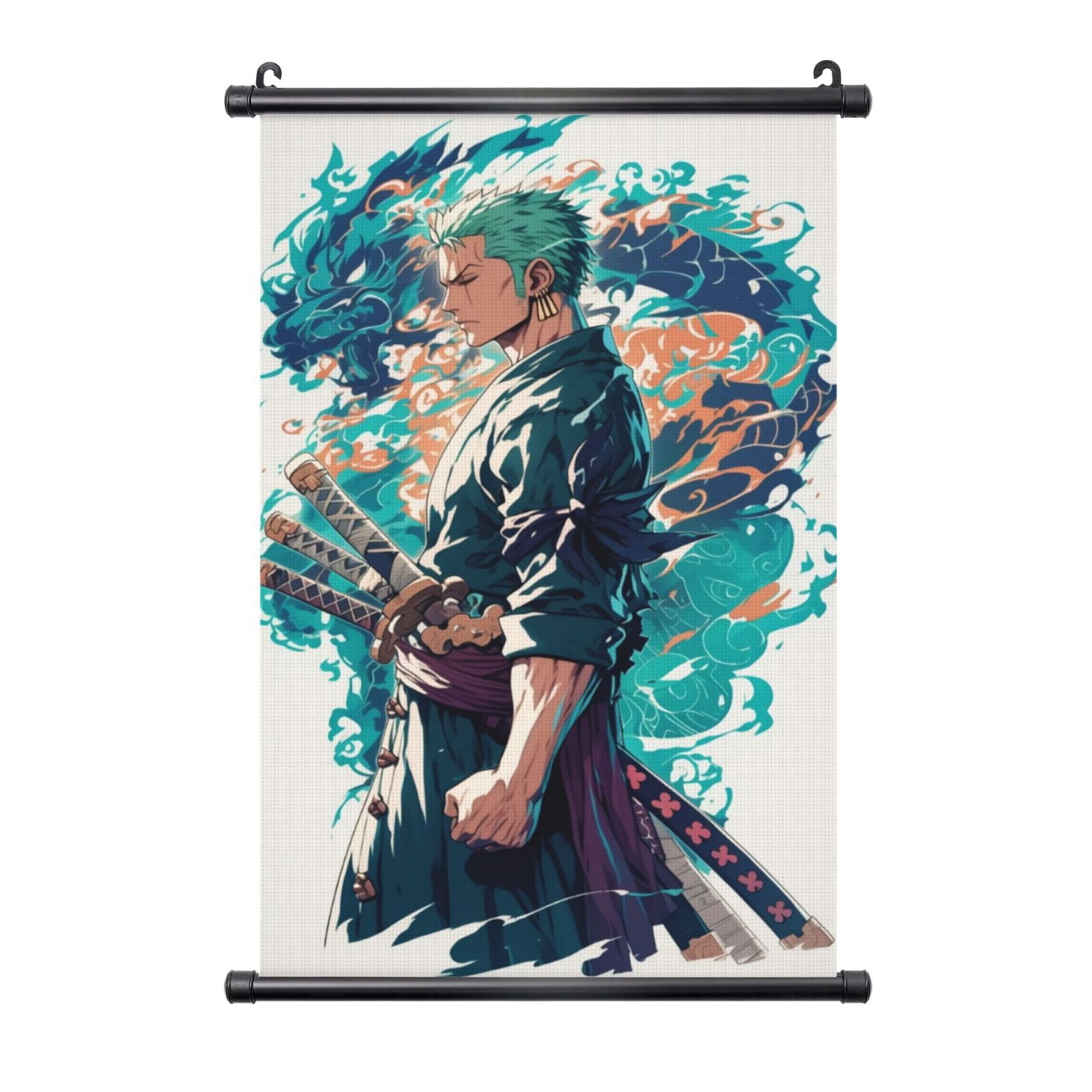 Roronoa Zoro Hanging Poster, Black Plastic Shaft Wall Hanging Posters ...