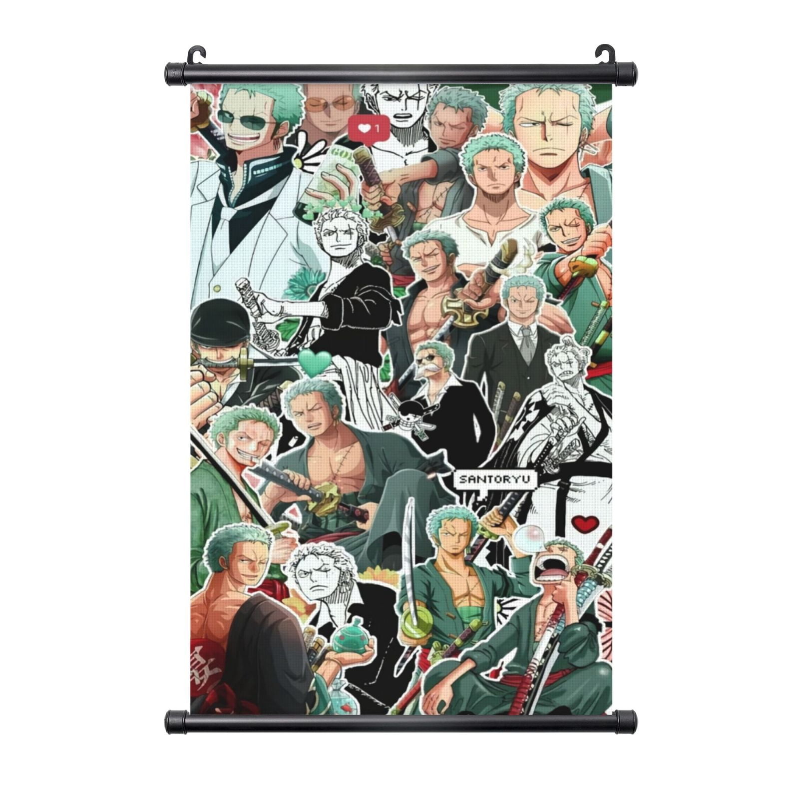 Roronoa Zoro Hanging Poster, Black Plastic Shaft Wall Hanging Posters ...