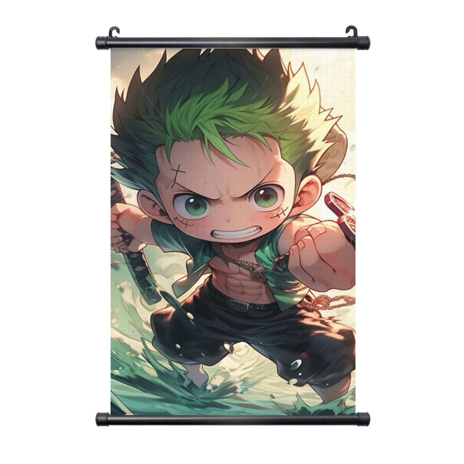 Roronoa Zoro Hanging Poster, Black Plastic Shaft Wall Hanging Posters ...