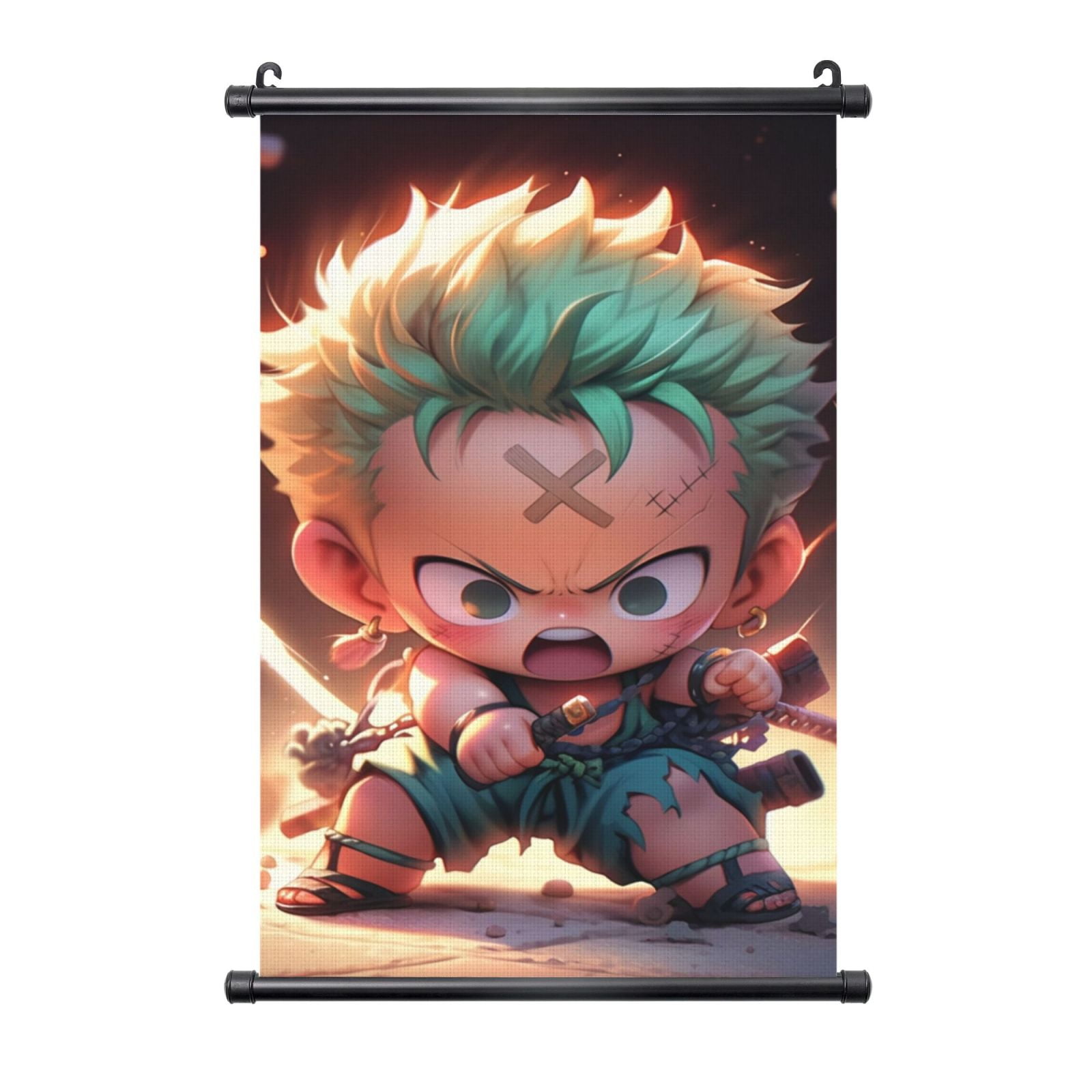 Roronoa Zoro Hanging Poster, Black Plastic Shaft Wall Hanging Posters ...