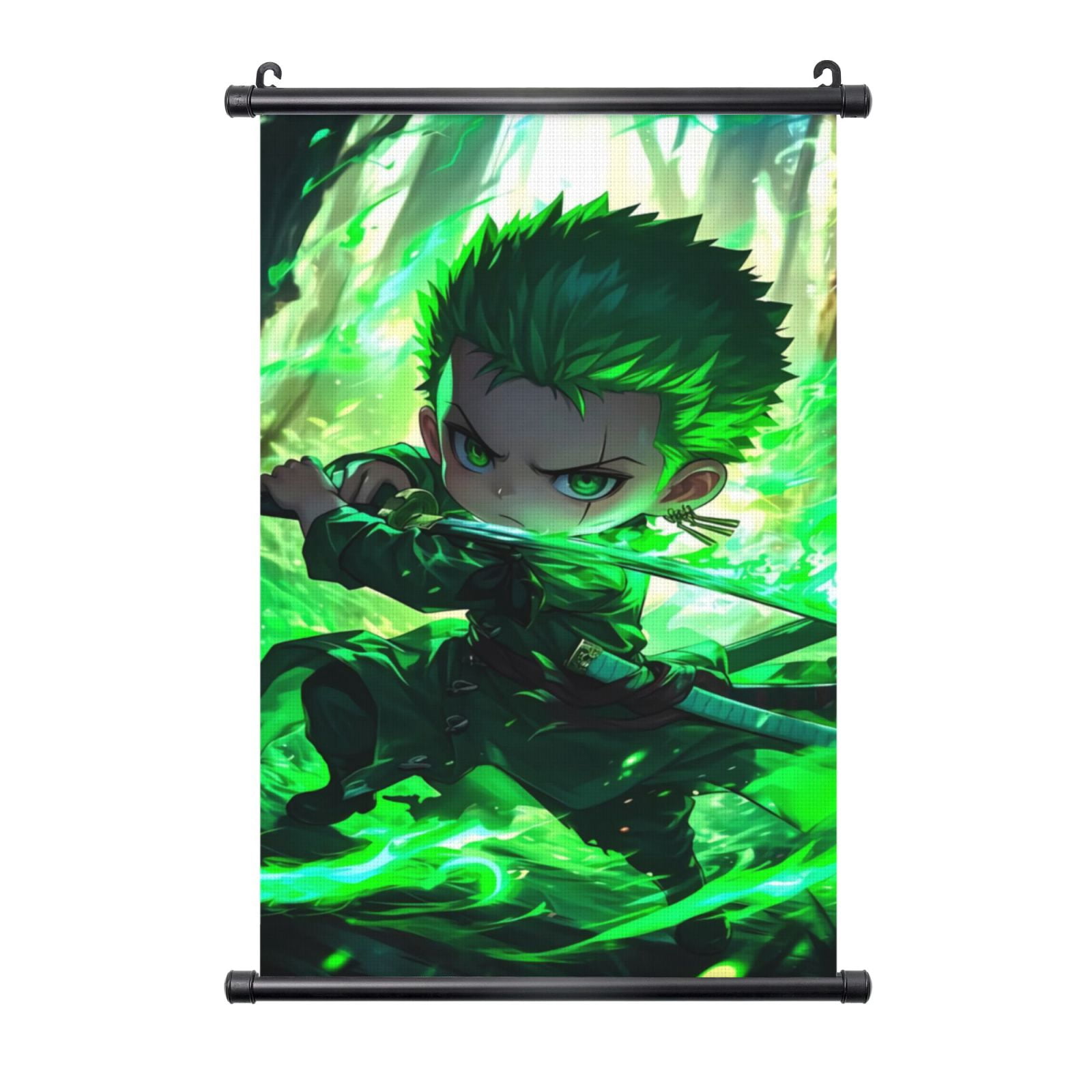 Roronoa Zoro Hanging Poster, Black Plastic Shaft Wall Hanging Posters ...