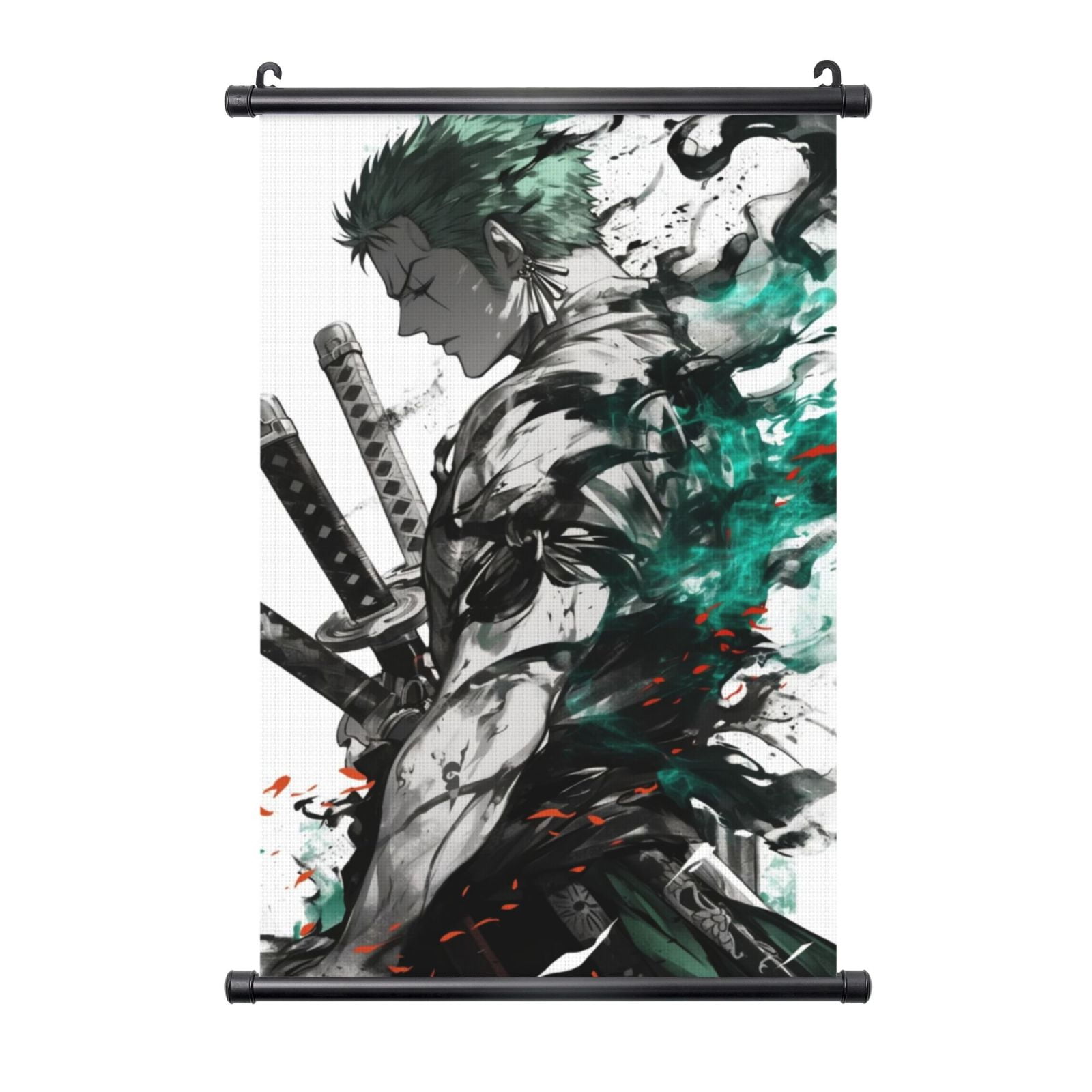 Roronoa Zoro Hanging Poster, Black Plastic Shaft Wall Hanging Posters ...