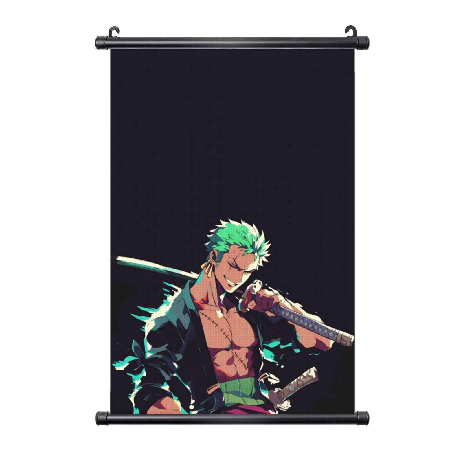 Roronoa Zoro Hanging Poster, Black Plastic Shaft Wall Hanging Posters ...
