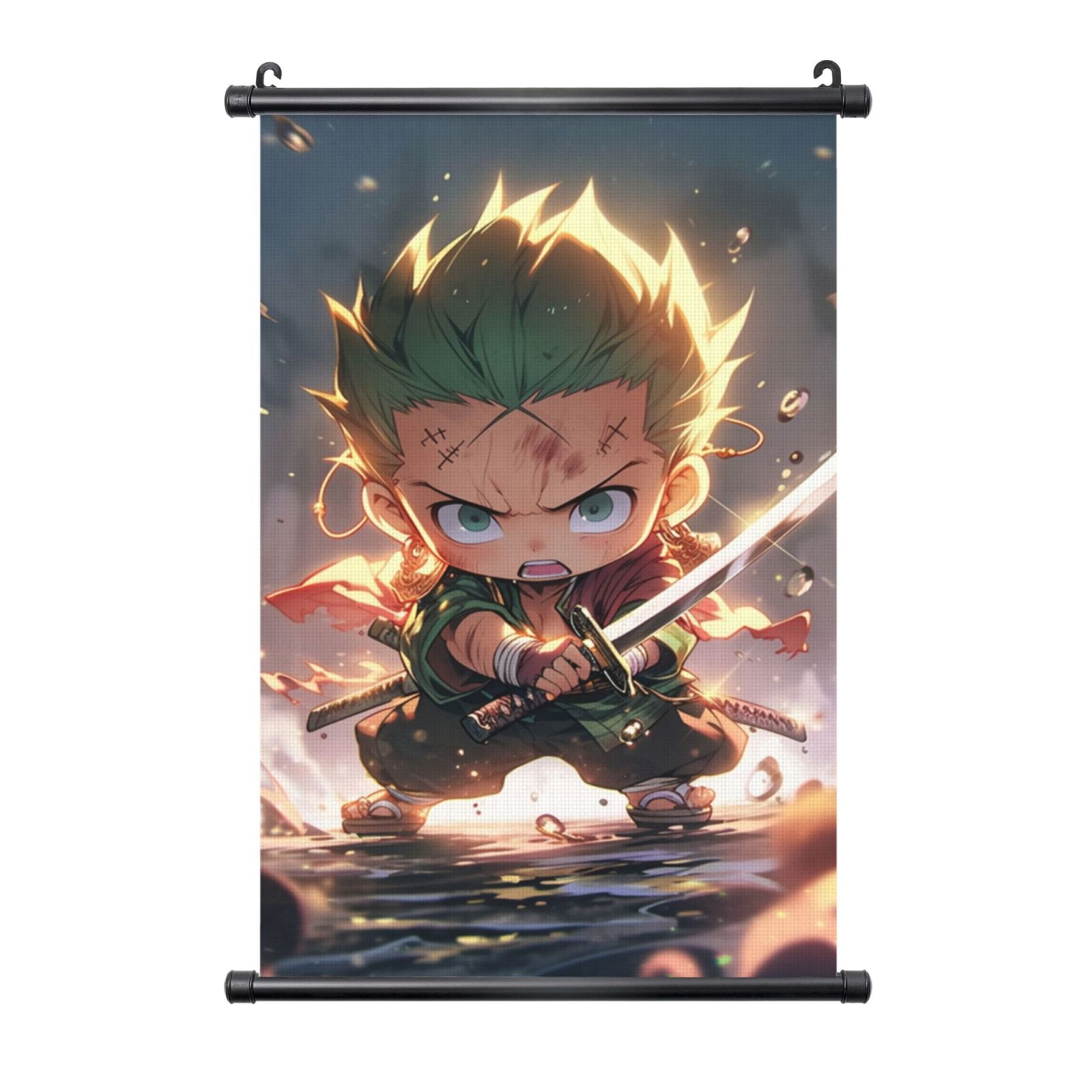 Roronoa Zoro Hanging Poster, Black Plastic Shaft Wall Hanging Posters ...