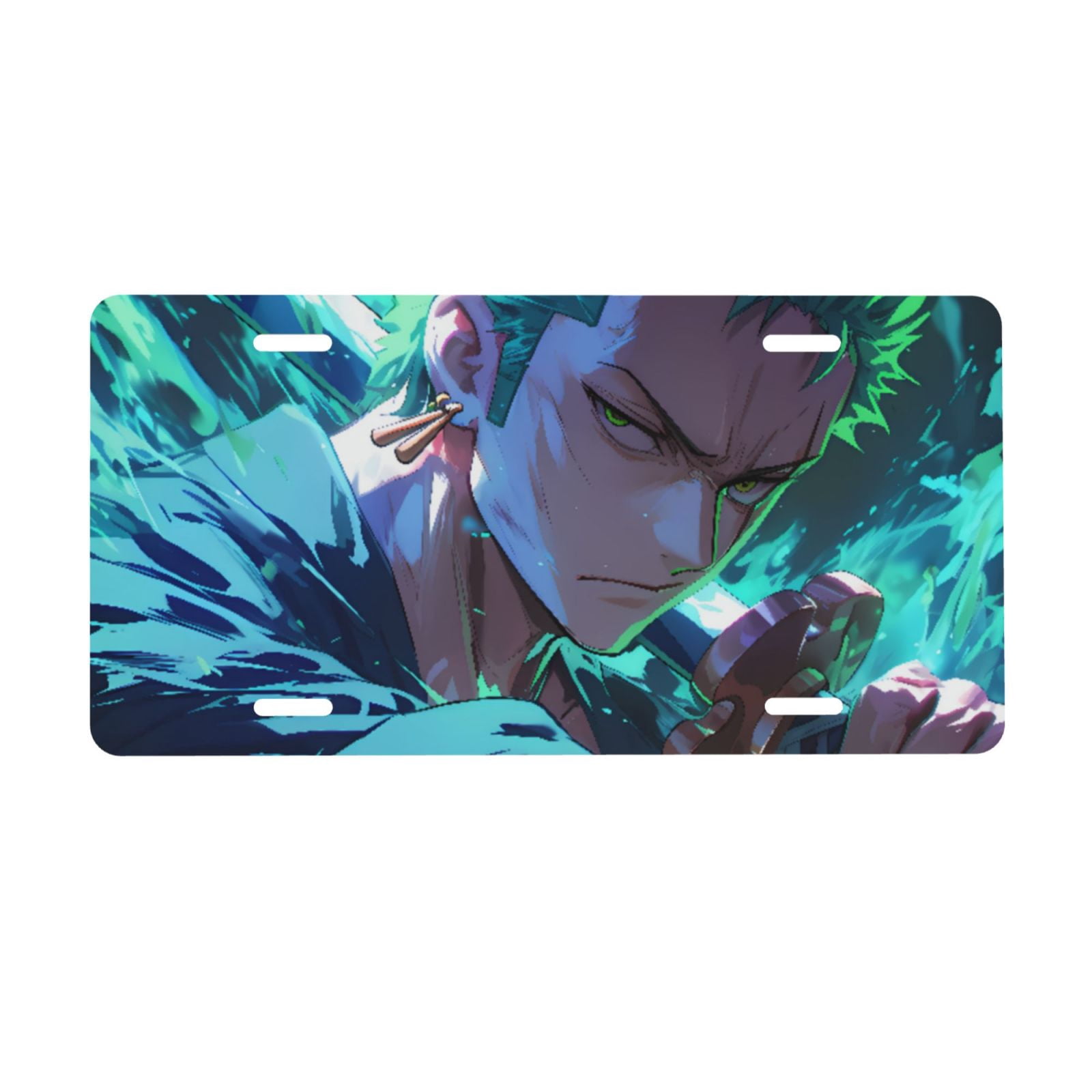 Roronoa Zoro License Plate, Car Front License Plates With 4 Holes ...