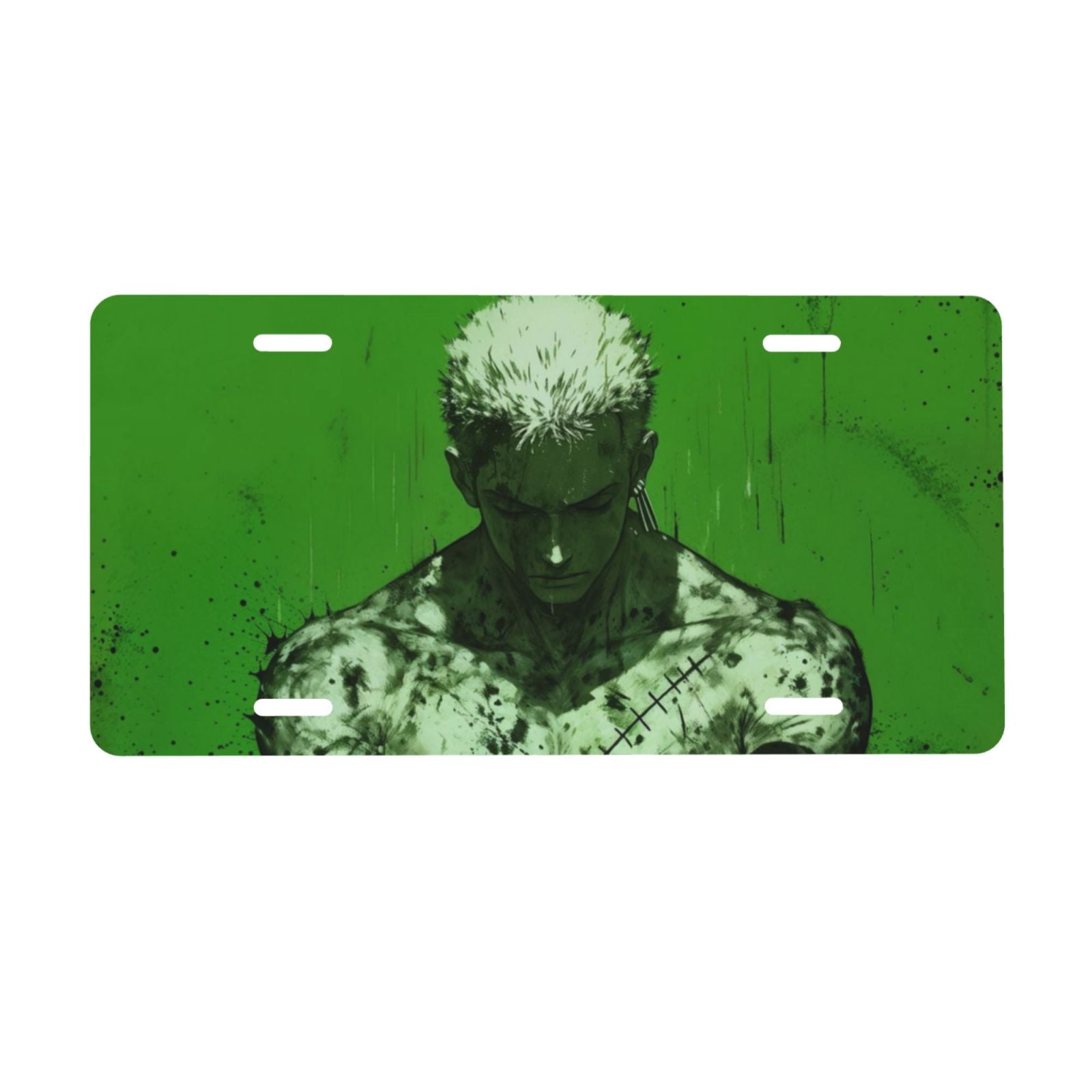 Roronoa Zoro License Plate, Car Front License Plates With 4 Holes ...