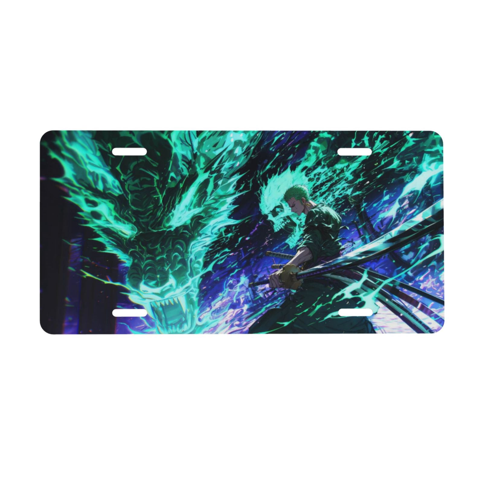 Roronoa Zoro License Plate, Car Front License Plates With 4 Holes ...