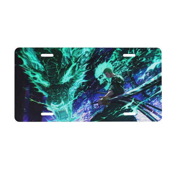 Roronoa Zoro License Plate, Car Front License Plates With 4 Holes ...