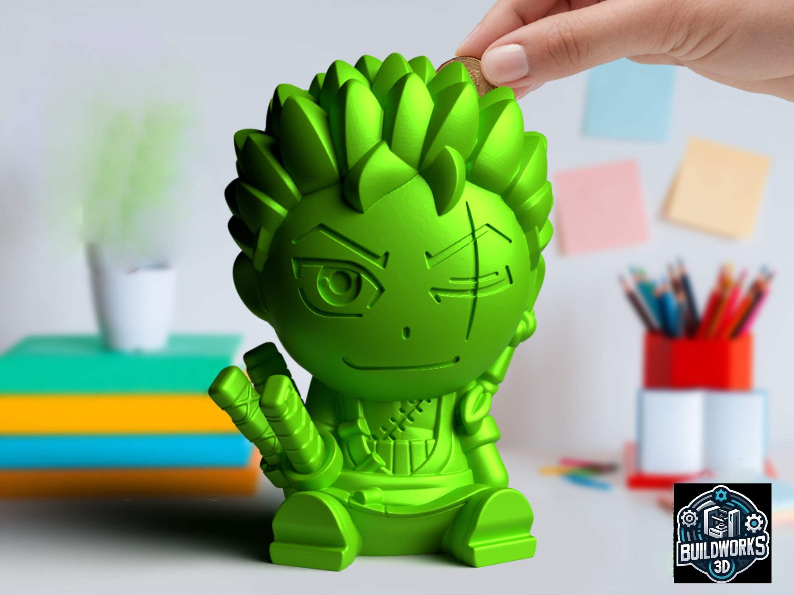 Roronoa Zoro - One Piece - 3D Printed Chibi Piggy Bank - Walmart.com