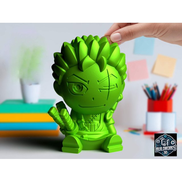 Roronoa Zoro - One Piece - 3D Printed Chibi Piggy Bank - Walmart.com